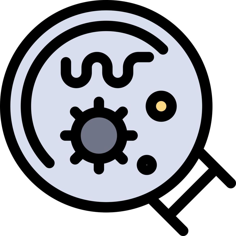 Germs Laboratory Magnifier Science Flat Color Icon Vector Icon Banner