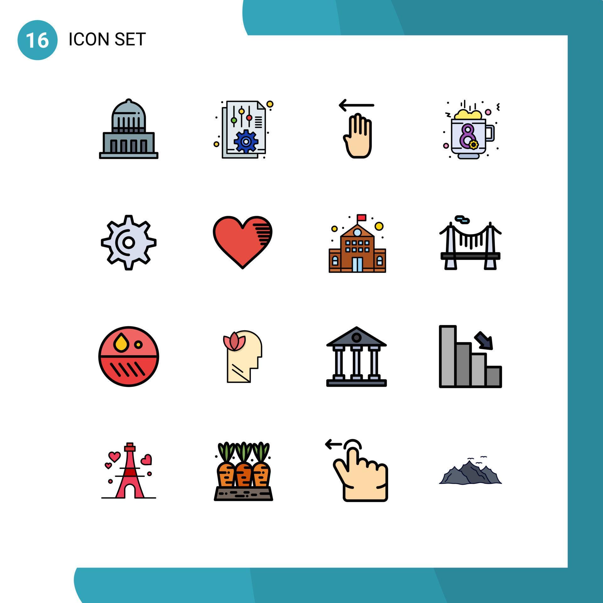 Stock Vector Icon Pack of 16 Line Signs and Symbols for wheel hot ...