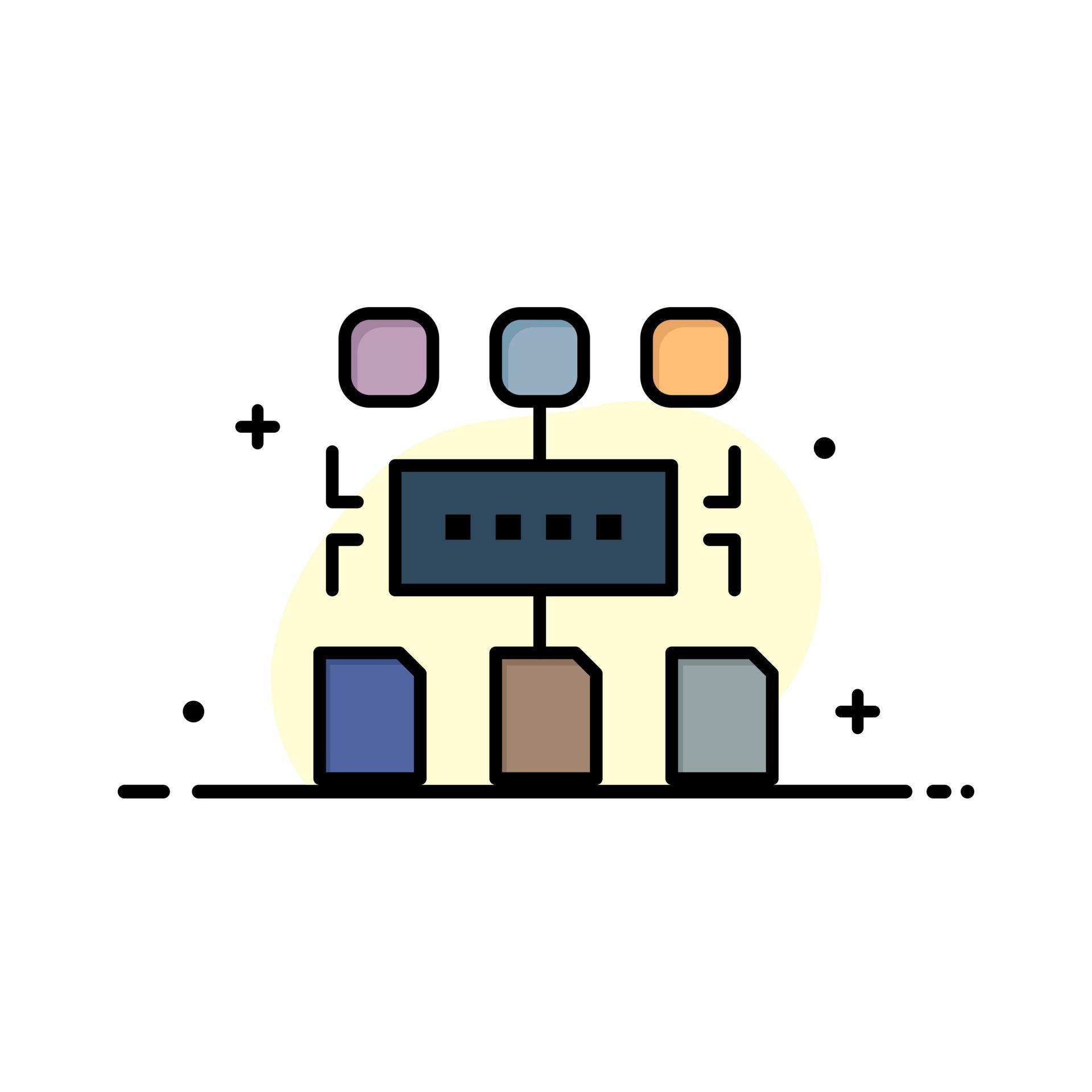 Algorithm Program User Document Business Flat Line Filled Icon Vector Banner Template 14817599