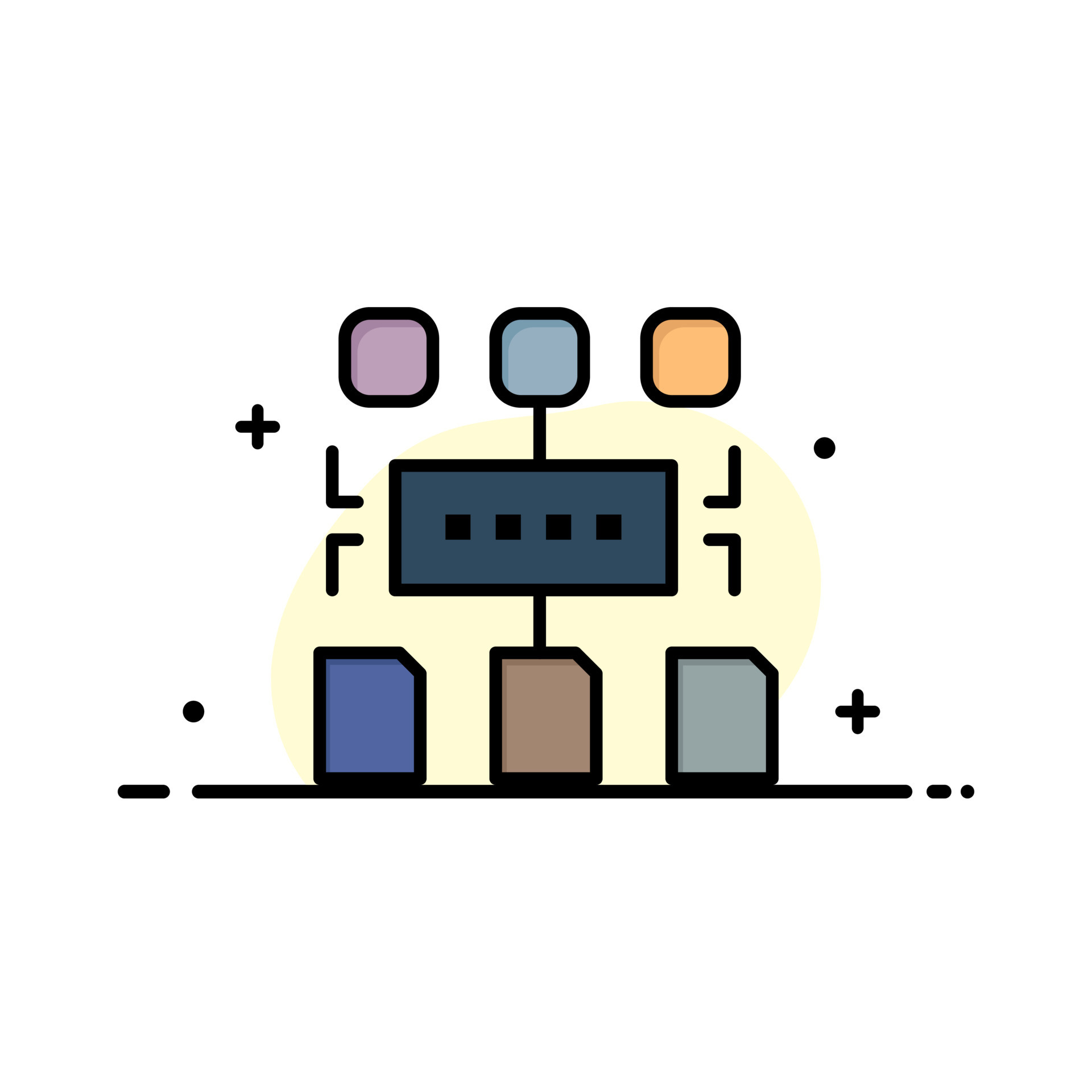 Algorithm Program User Document Business Flat Line Filled Icon Vector Banner Template 14817599