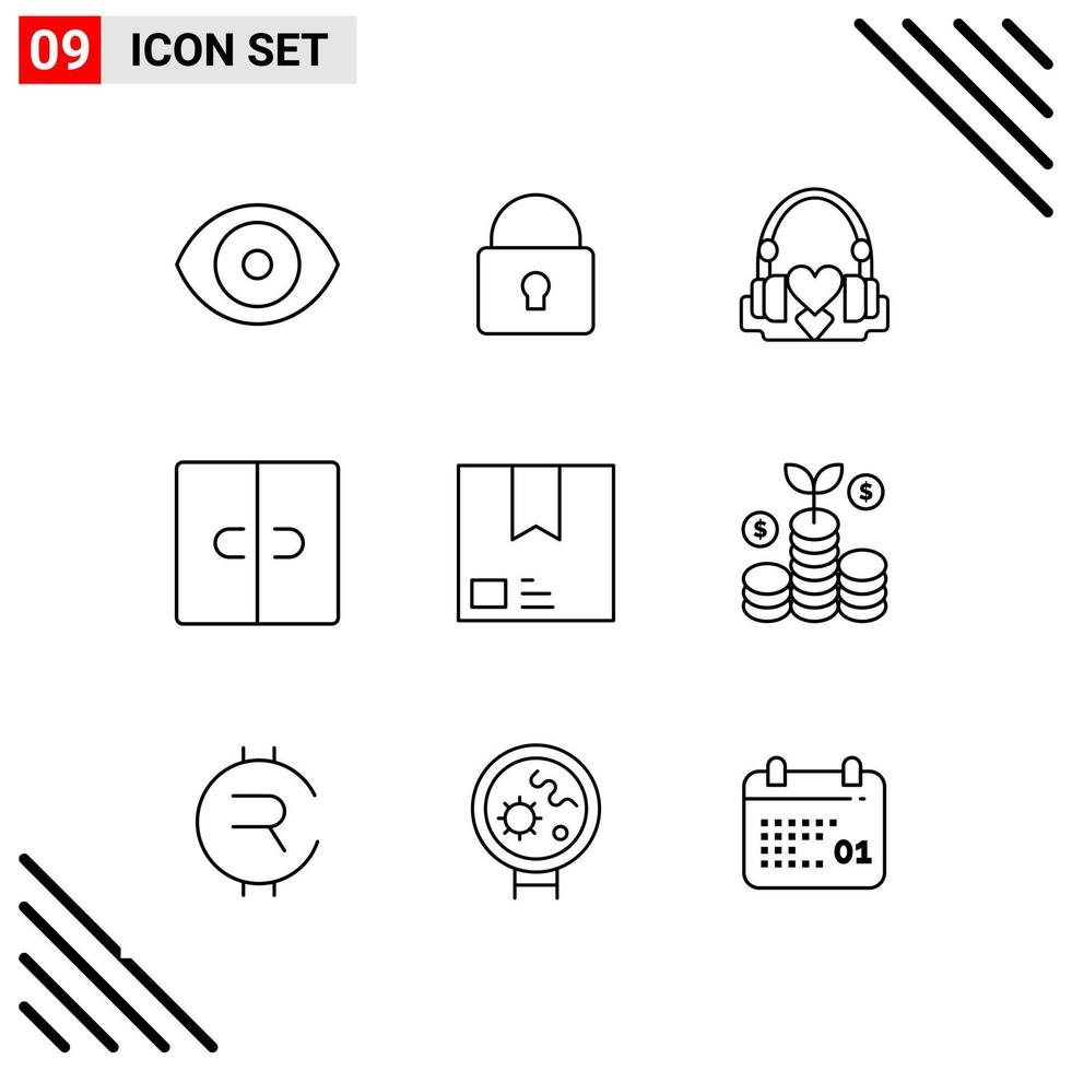Pixle Perfect Set of 9 Line Icons. Outline Icon Set for Webite ...