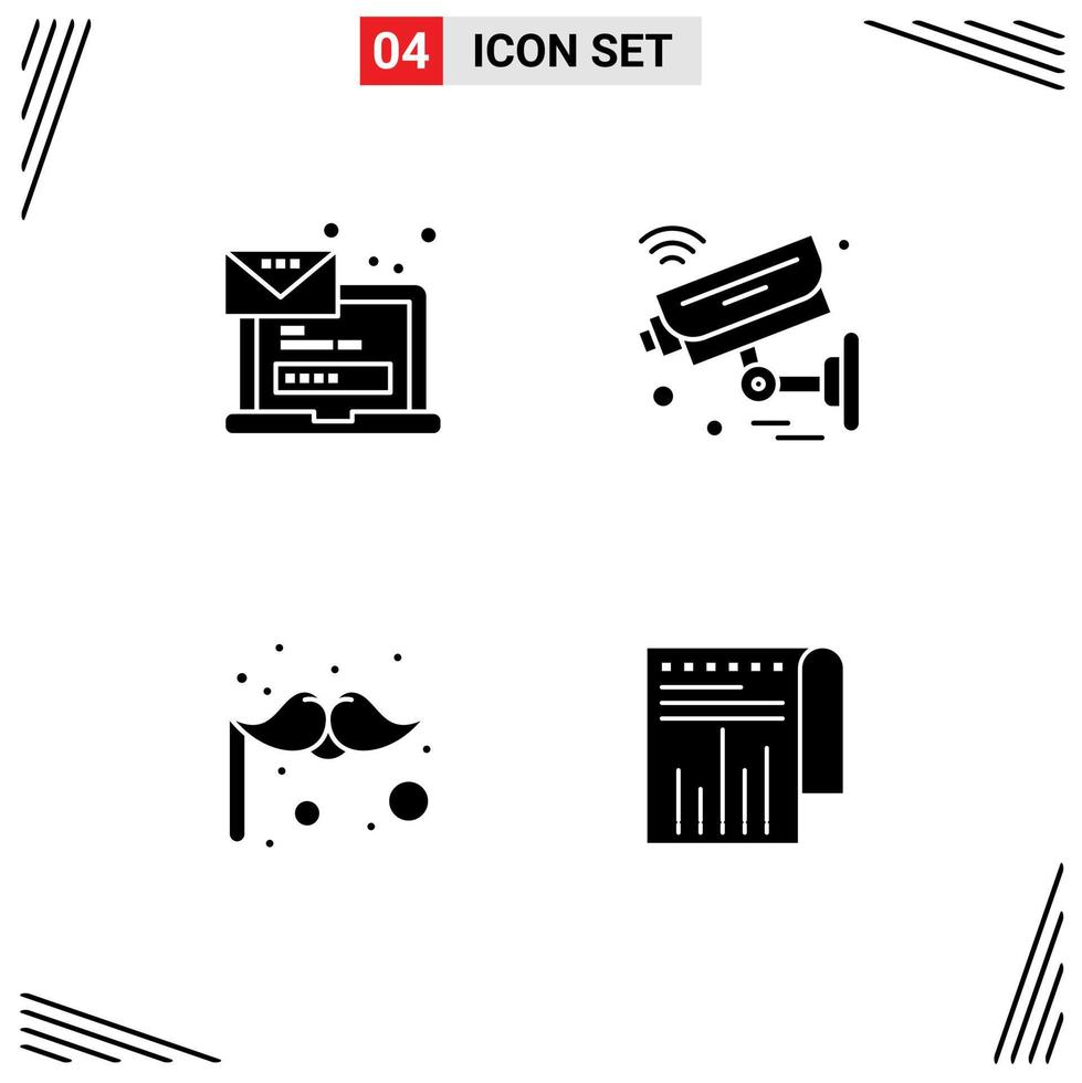 User Interface Pack Of 4 Basic Solid Glyphs Of Computer Wifi Message Internet Of Things Costume