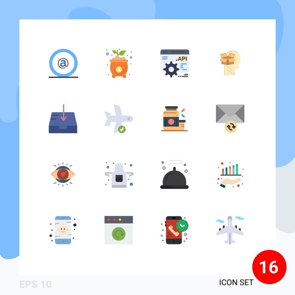 16 Universal Flat Color Signs Symbols of mailbox male api user unbox ...