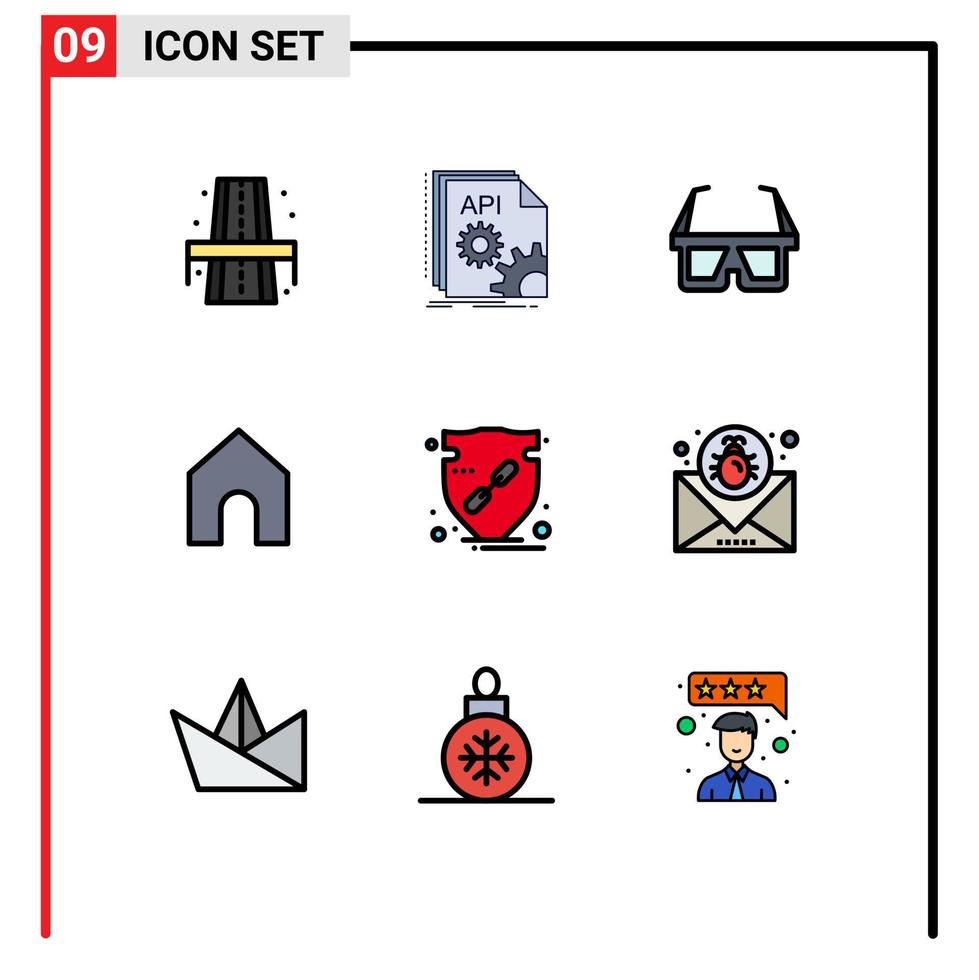 Stock Vector Icon Pack Of 9 Line Signs And Symbols For Verify Interface Software Instagram