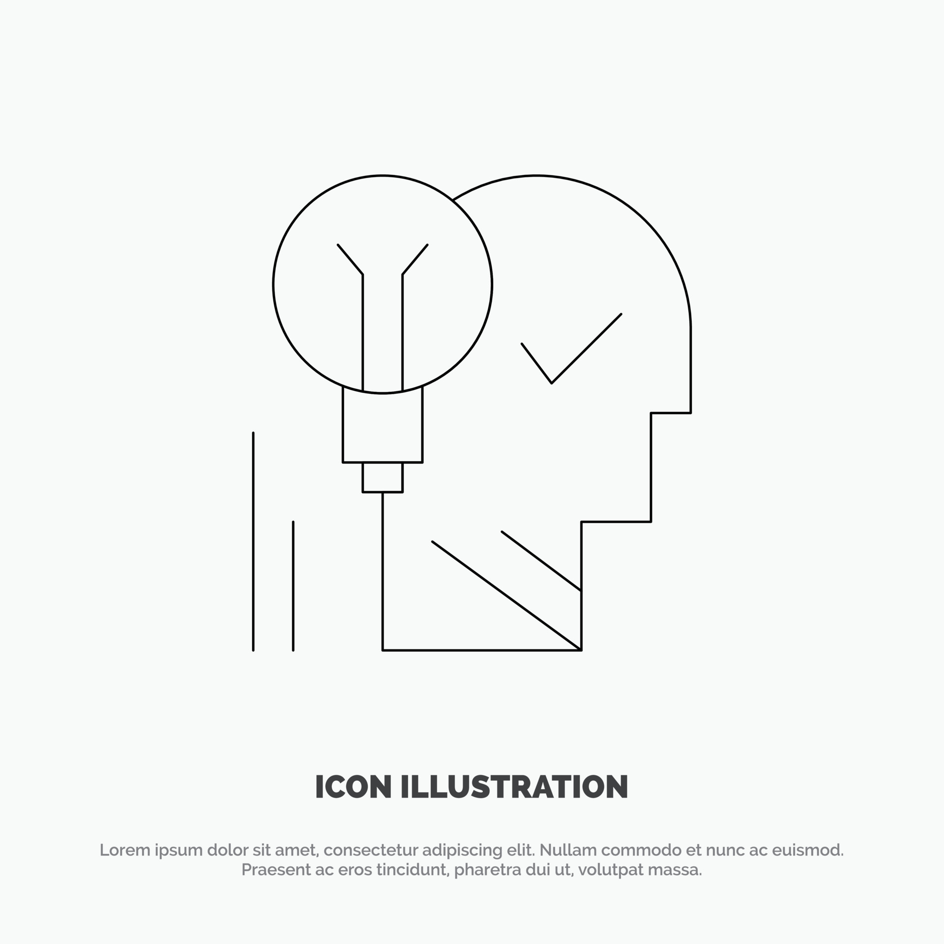 Creative Brain Idea Light bulb Mind Personal Power Success Line Icon ... Creative Brain Idea Light bulb Mind Personal Power Success Line Icon ...