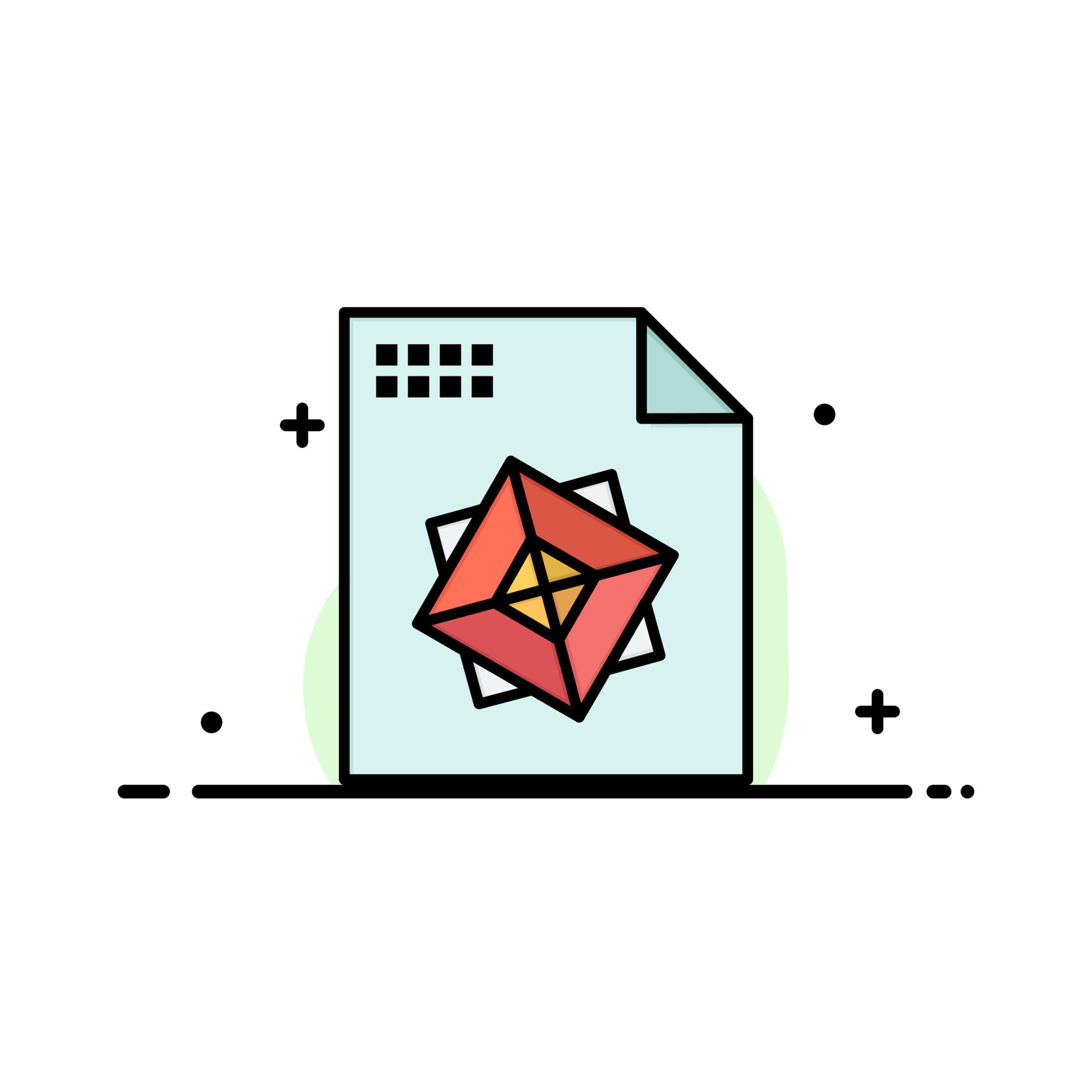 File Processing 3d Design Business Flat Line Filled Icon Vector Banner Template 14821572 Vector