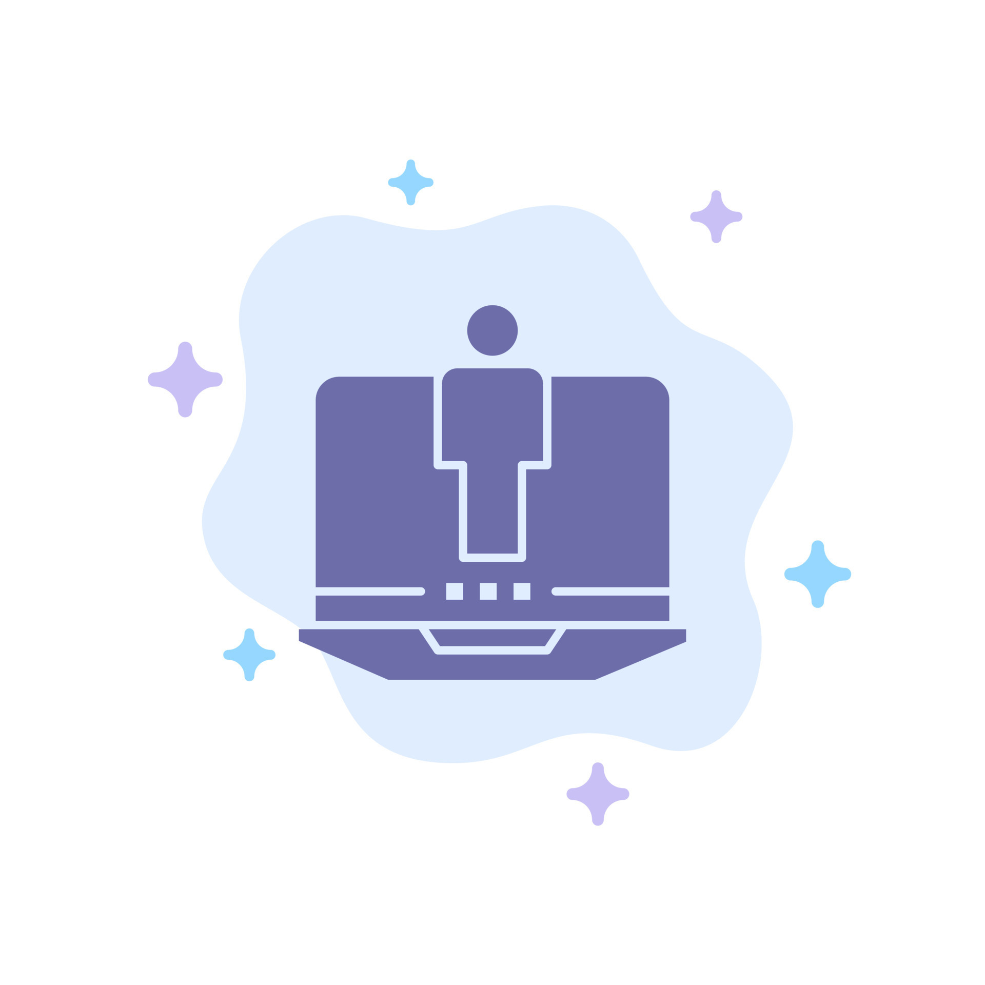 Laptop Computer Hardware Service Blue Icon on Abstract Cloud Background ...