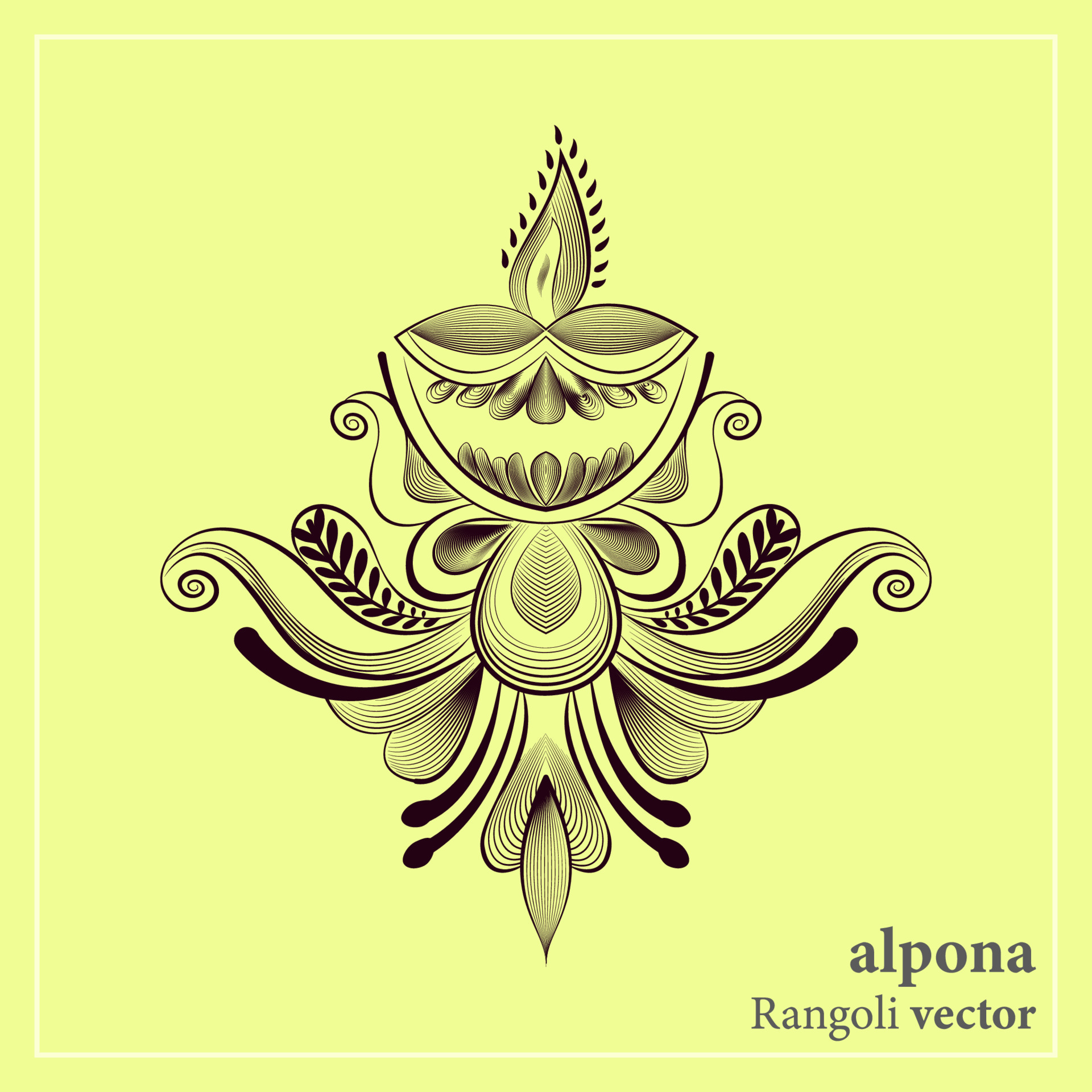 Rangoli vector alpona mandala art 14823564 Vector Art at Vecteezy