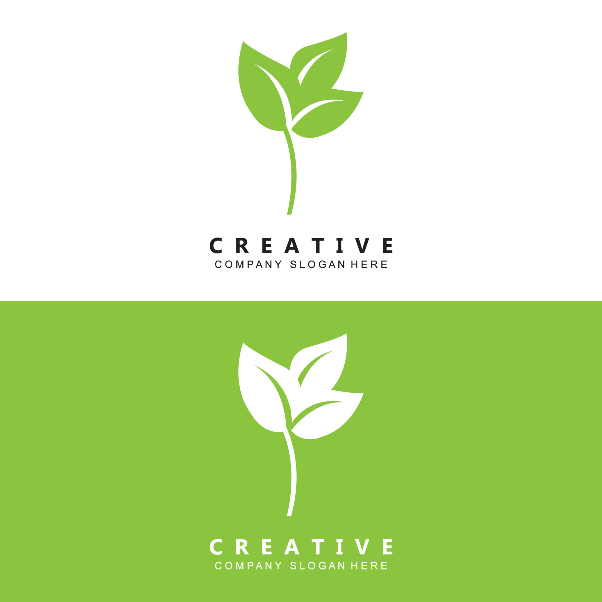 Leaf Logo Vector Eco Energy Symbol With Natural Green Color Design For Organic Recycling