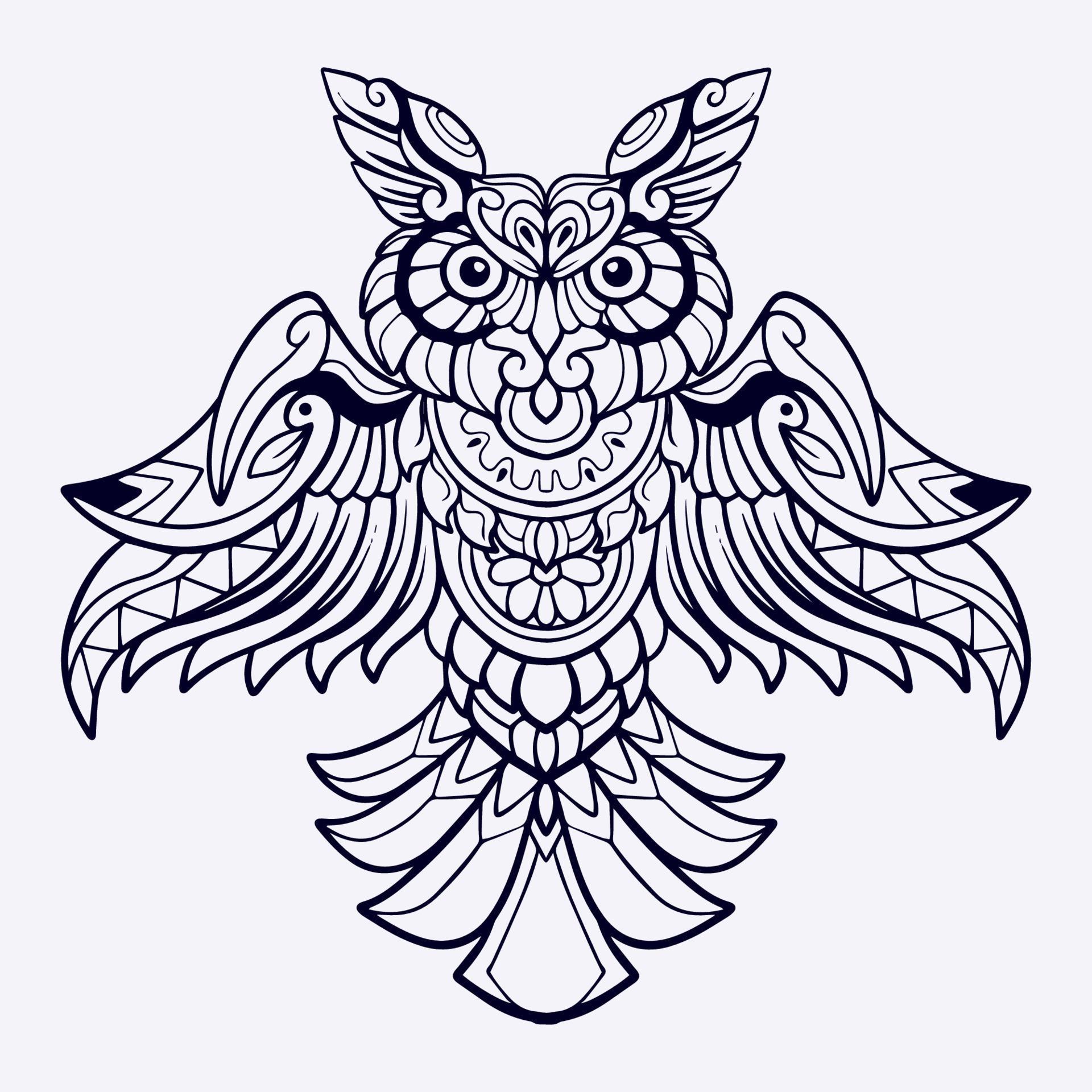 Beautiful Owl mandala arts isolated on white background 14825728 Vector Art at Vecteezy