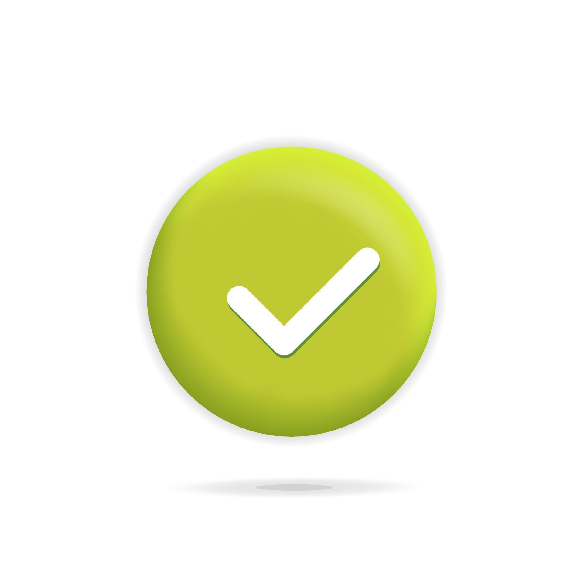 3d vector realistic render round green check mark, ok, approved, complete icon design 14826319 ...