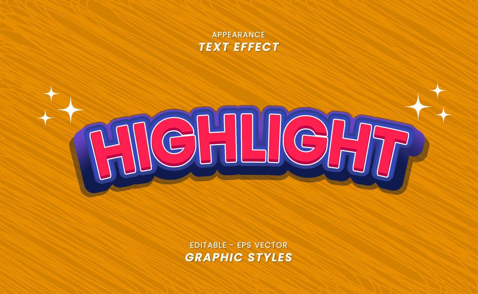 Appearance Text Effect - Text Highlight is editable. Graphic Styles 14828234 Vector Art at Vecteezy