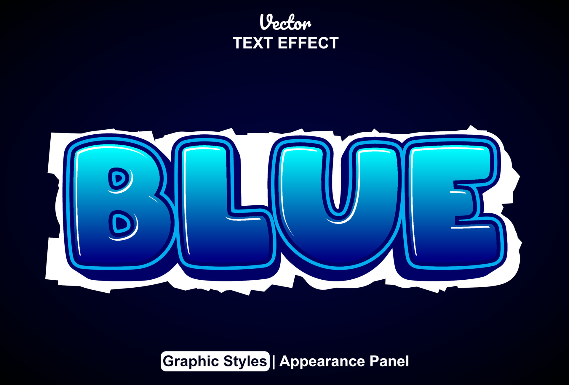 blue text effect with graphic style and editable. 14831002 Vector Art ...