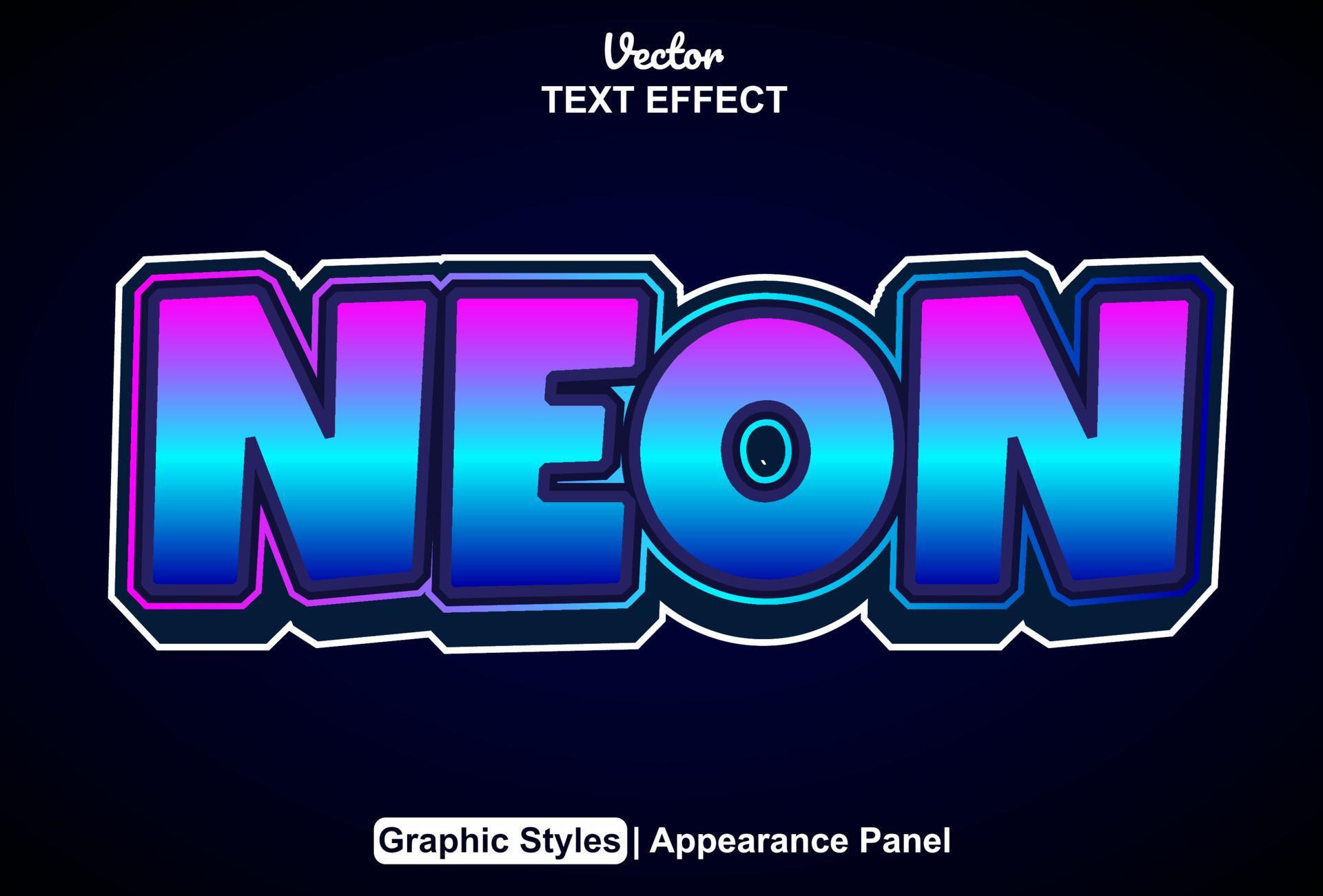 neon text effect with graphic style and editable. 14831009 Vector Art ...