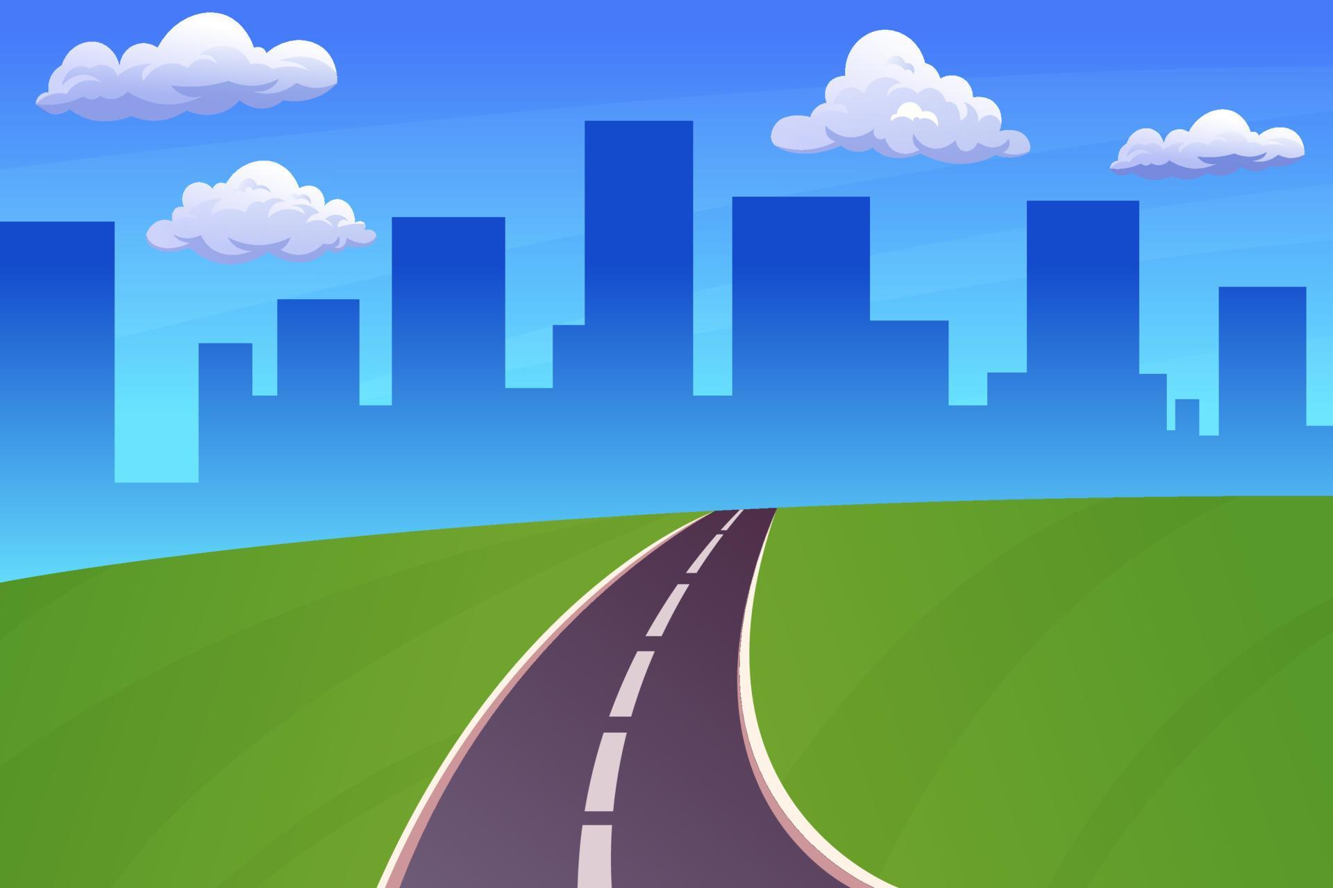 Illustration of the road to the city 14832301 Vector Art at Vecteezy