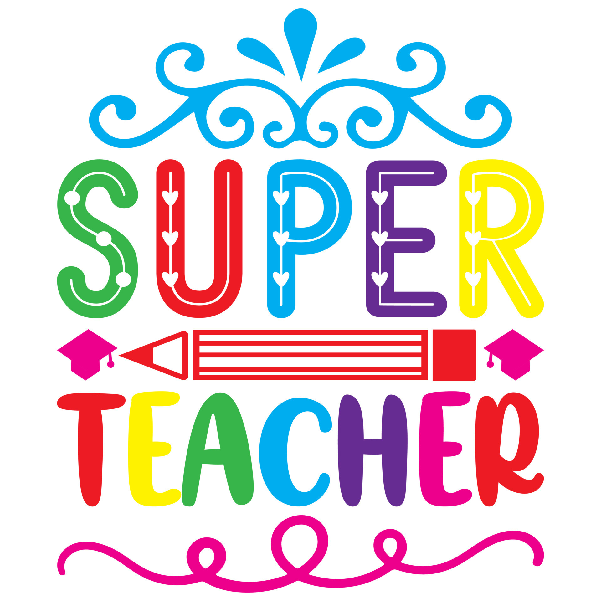 super teacher design 14836602 Vector Art at Vecteezy