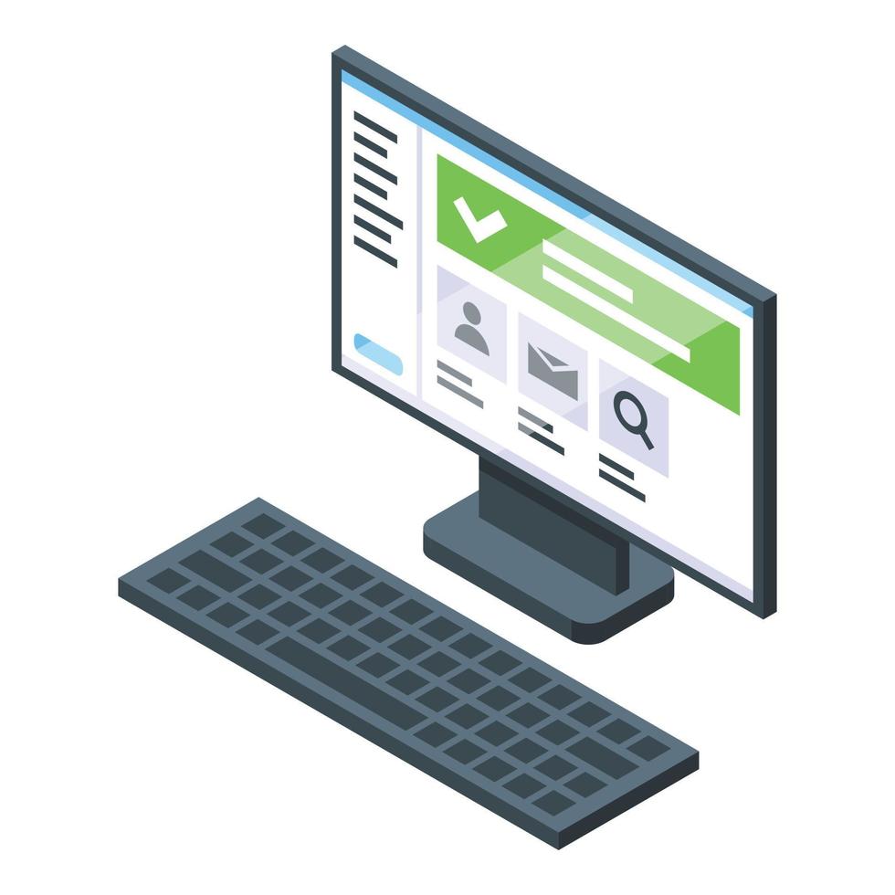 icono de seguridad informática vector isométrico. software de datos ...