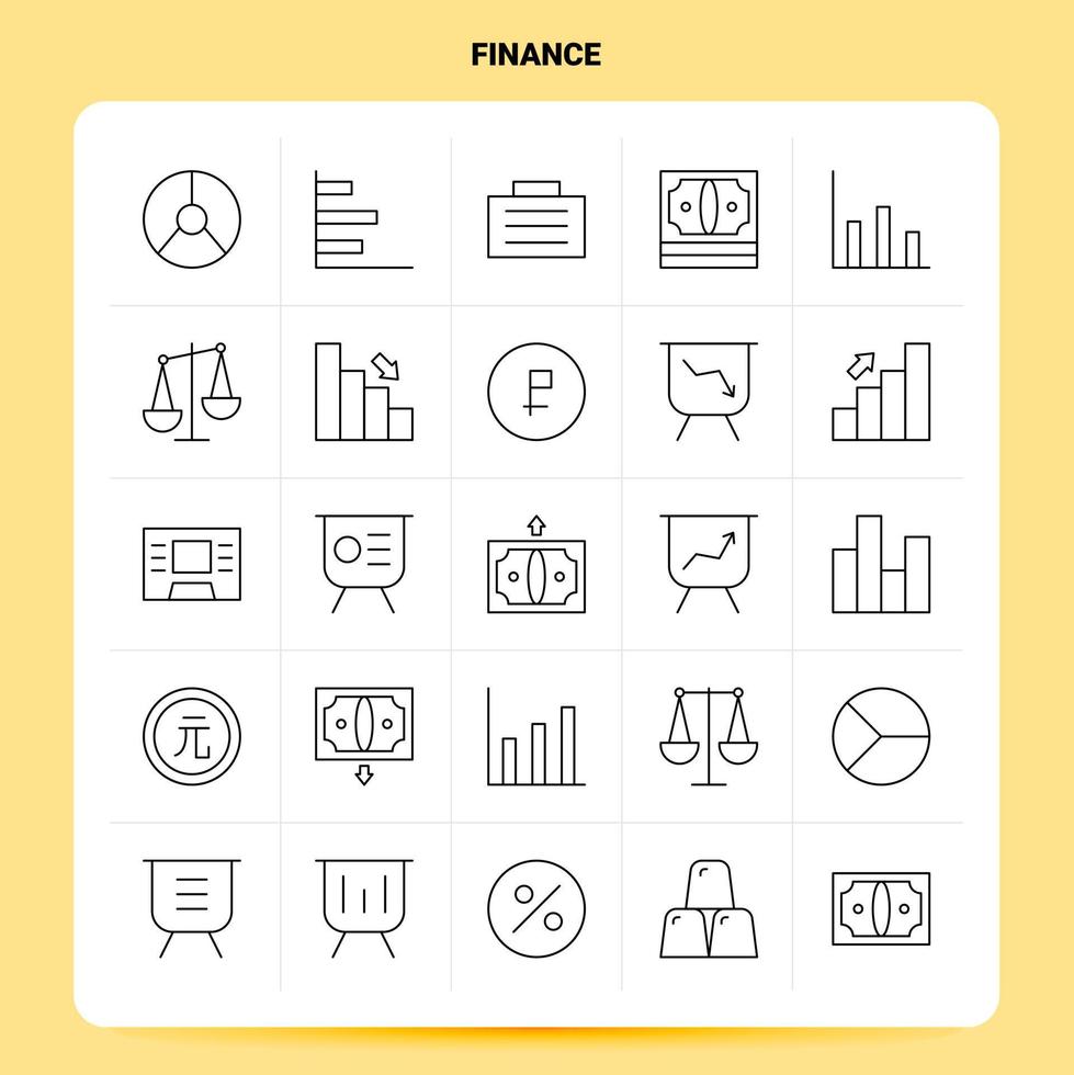 OutLine 25 Finance Icon set Vector Line Style Design Black Icons Set ...