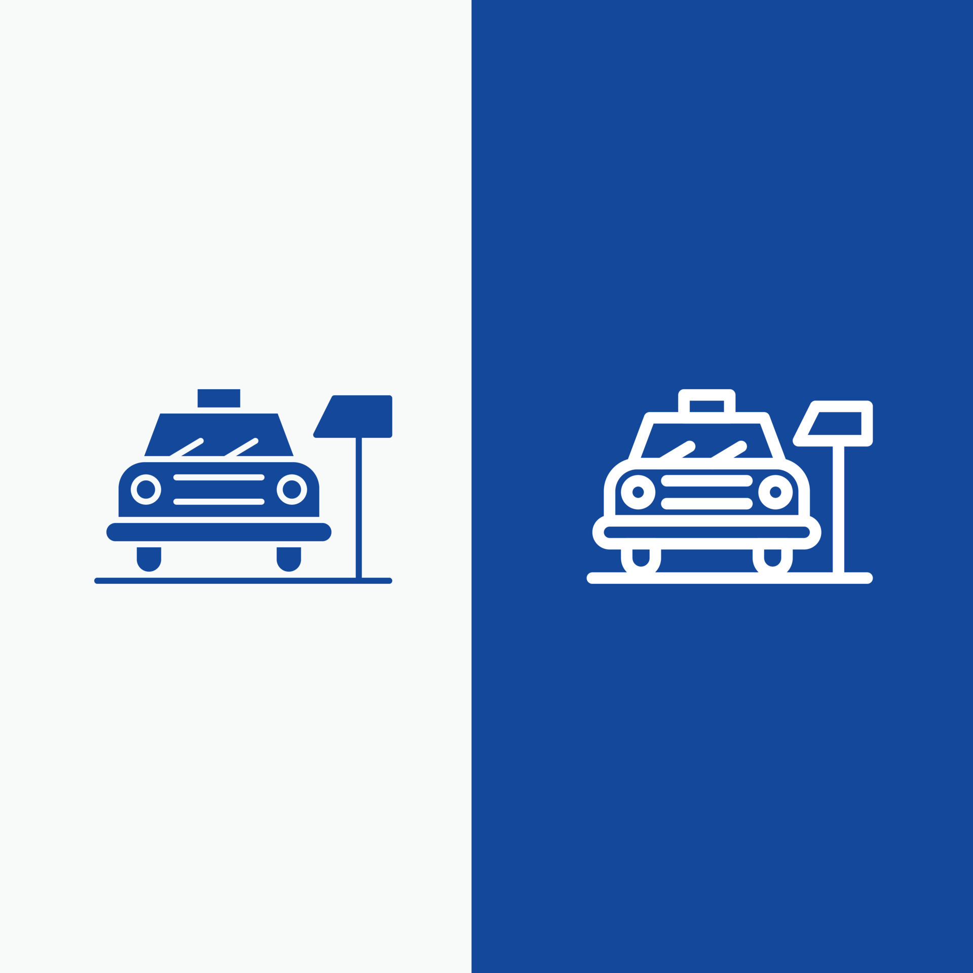 Car Parking Hotel Service Line and Glyph Solid icon Blue banner ... Car Parking Hotel Service Line and Glyph Solid icon Blue banner ...