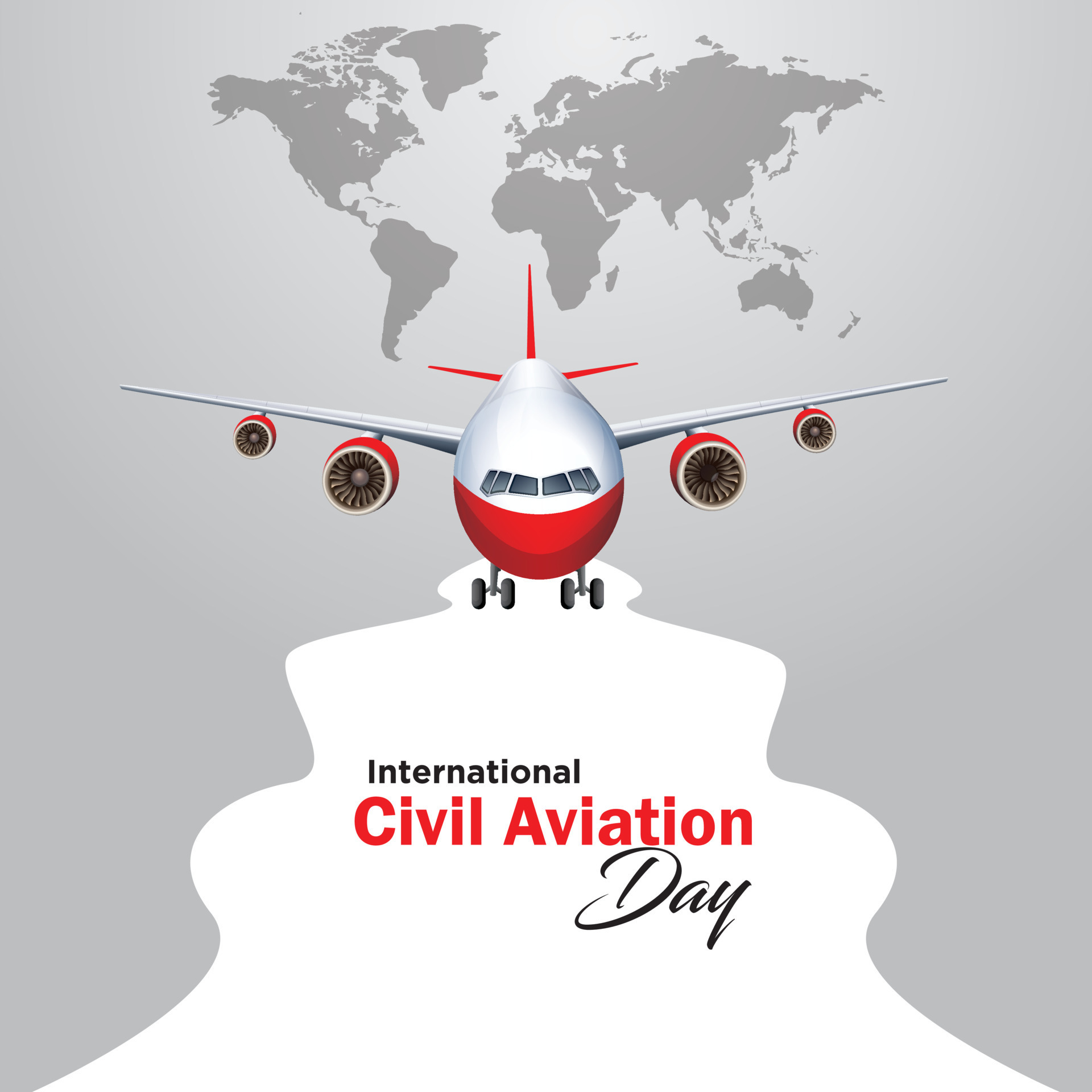 International Civil Aviation Day. December 7. city concept. Template for background, banner ...