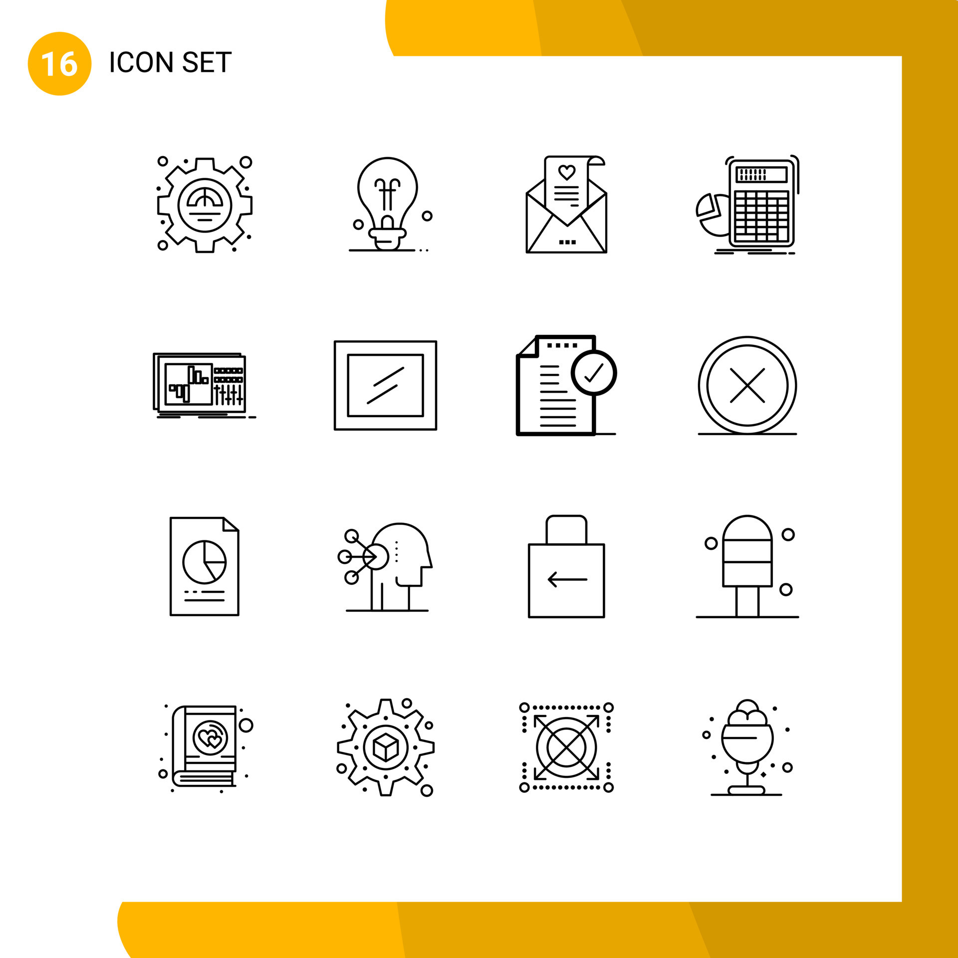 Set Of 16 Vector Outlines On Grid For Equalizer Graph Love Letter Progress Calculation Editable