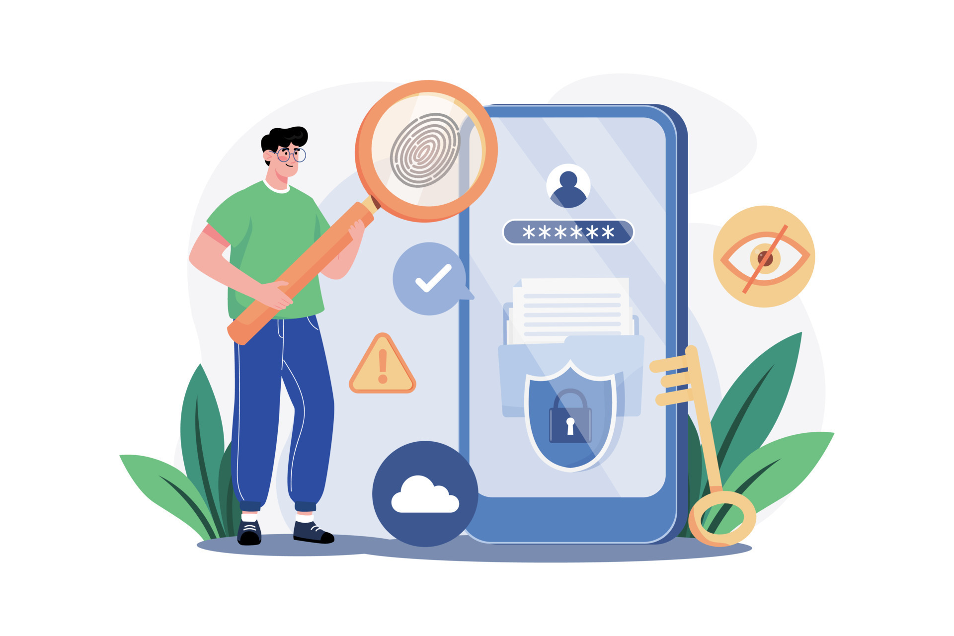 Information Security Analyst Illustration concept. A flat illustration ... Information Security Analyst Illustration concept. A flat illustration ...