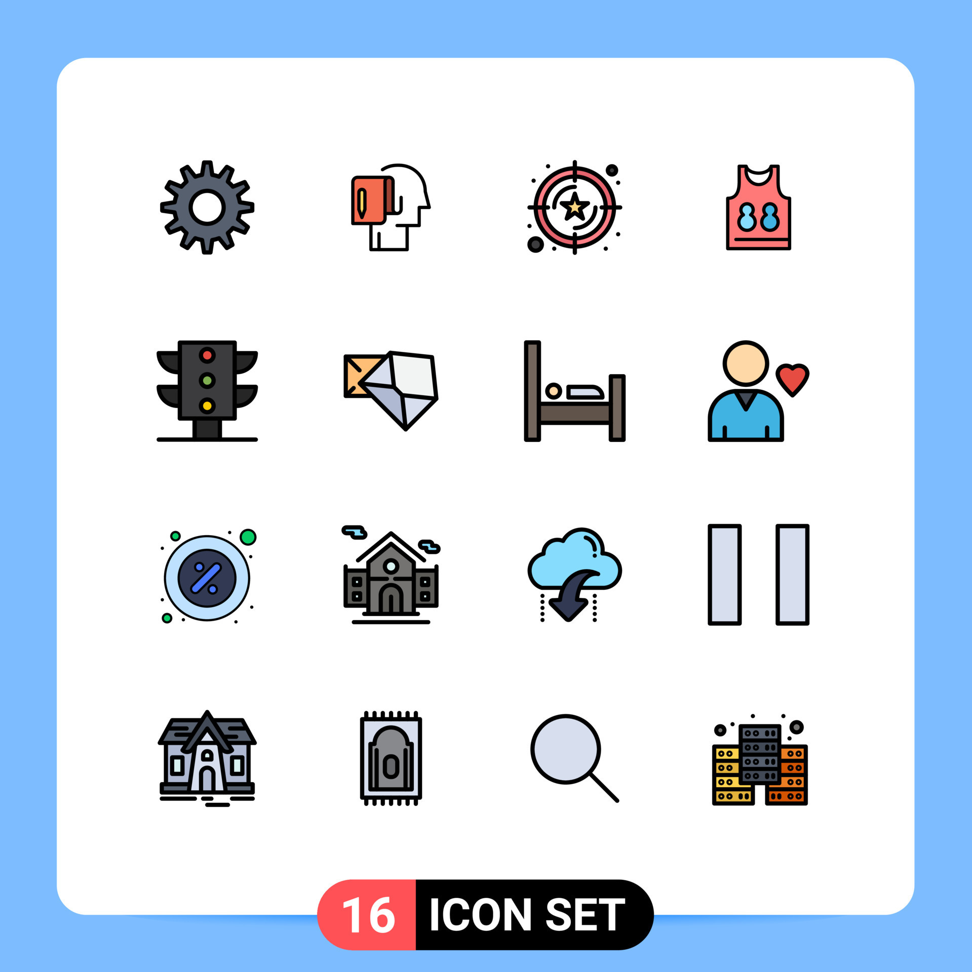 Set Of 16 Modern Ui Icons Symbols Signs For Maps Sport Rating Game