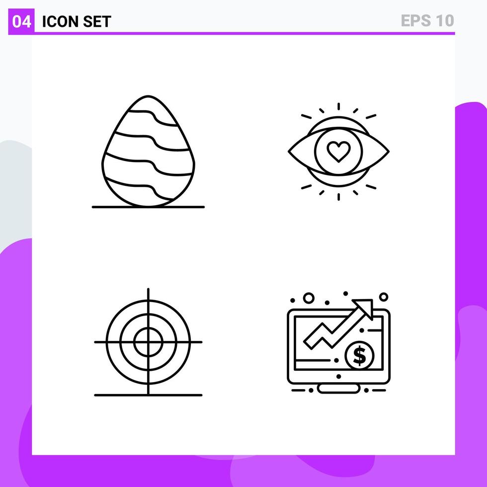 Set of 4 icons in Line style. Creative Outline Symbols for Website ...