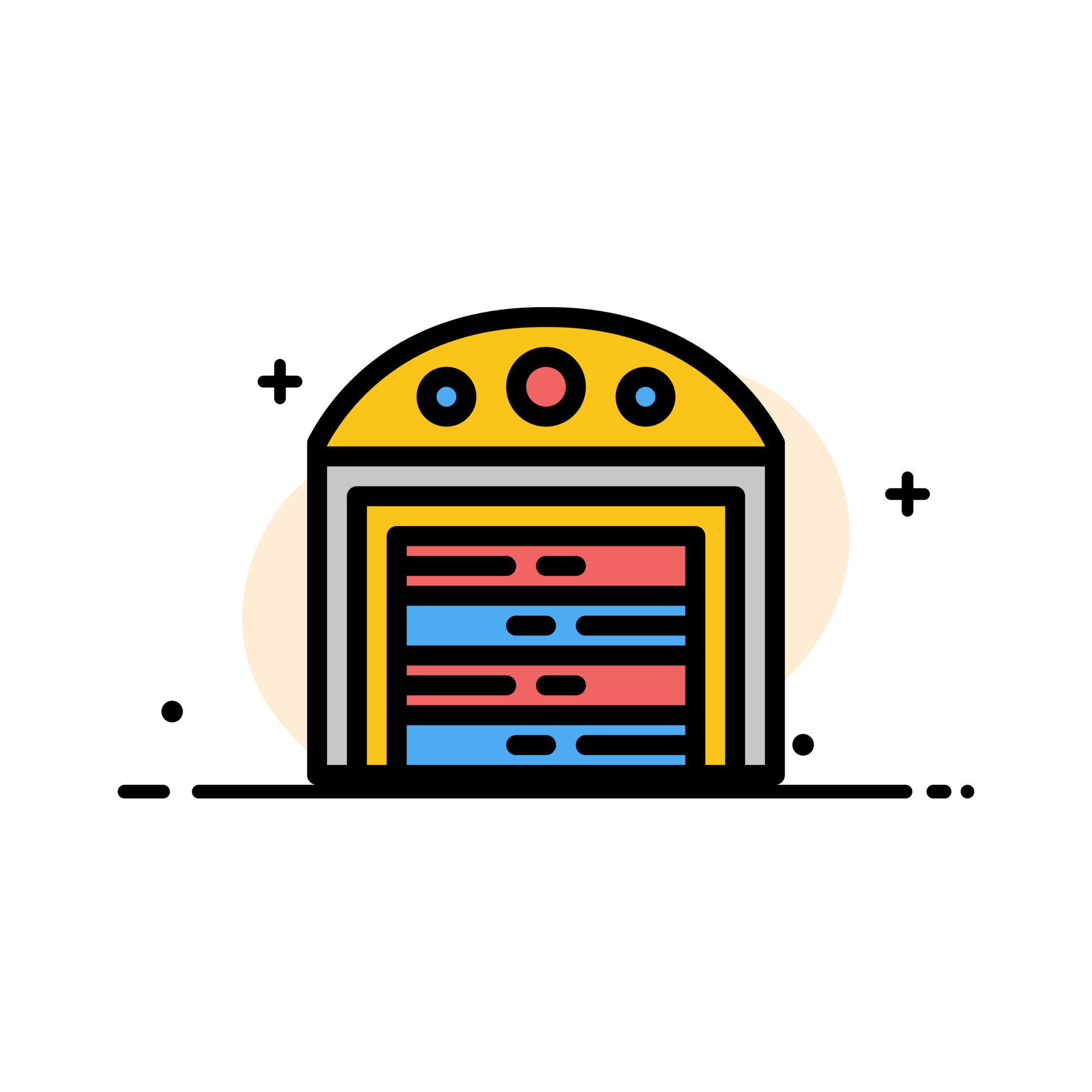 City Construction House Business Flat Line Filled Icon Vector Banner Template 14850396 Vector