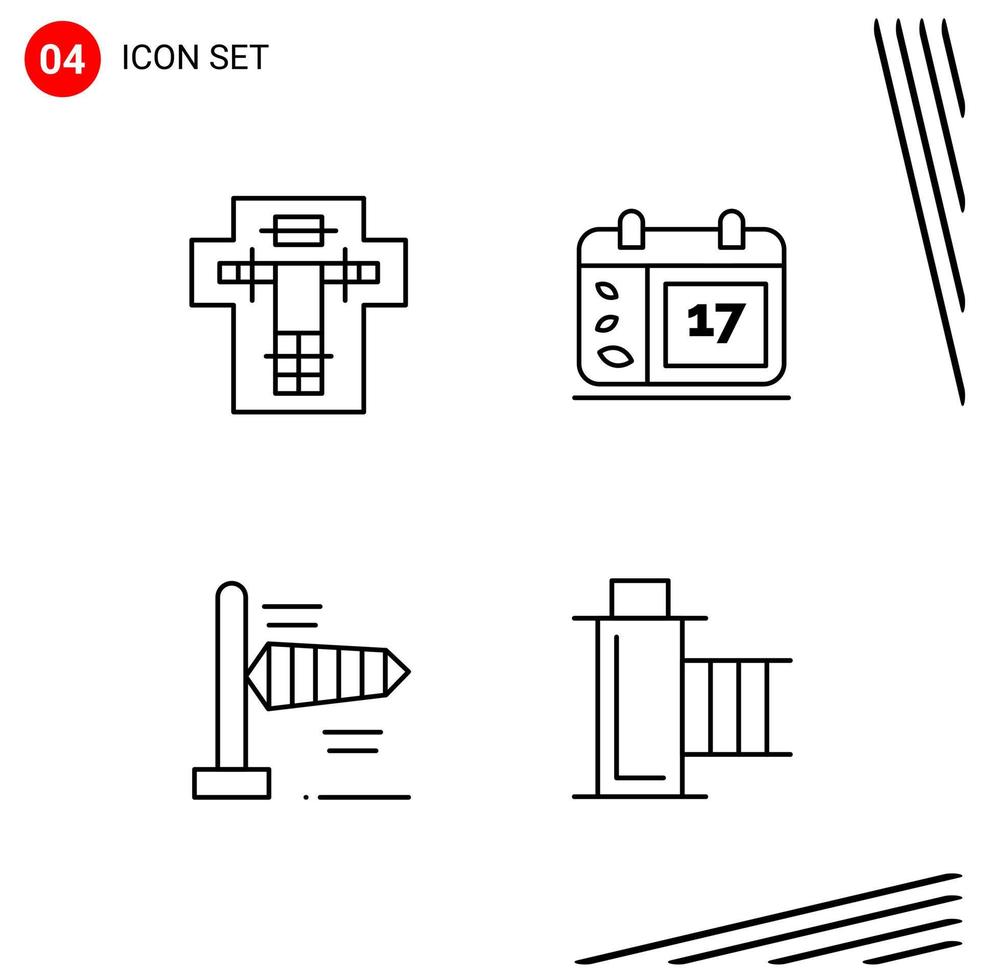 Collection of 4 Vector Icons in Line style. Pixle Perfect Outline ...