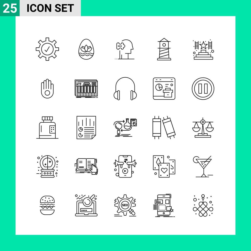 Pack Of 25 Line Style Icon Set Outline Symbols For Print Creative