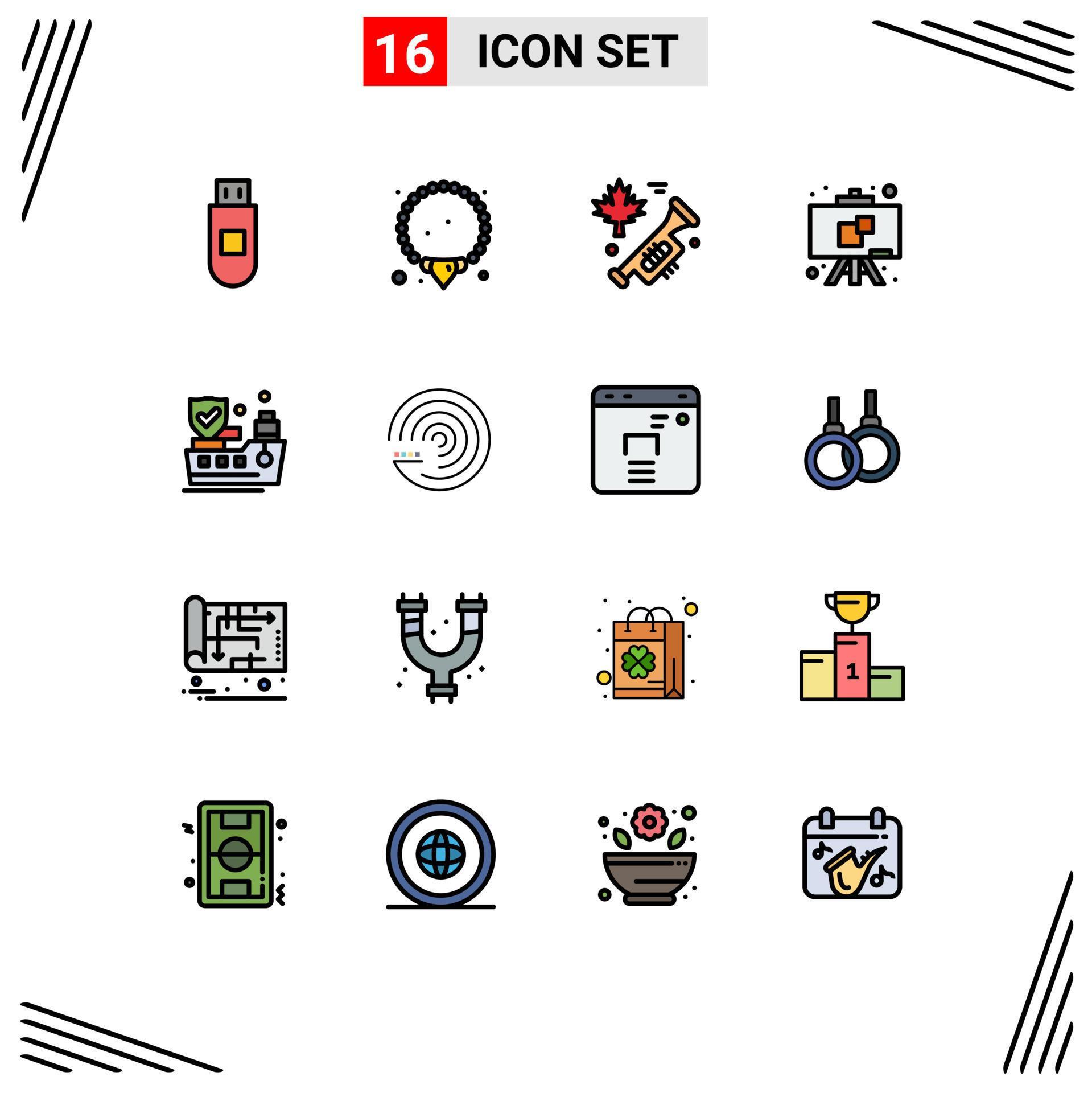 User Interface Pack Of 16 Basic Flat Color Filled Lines Of Forecasting Model Forecasting Laud