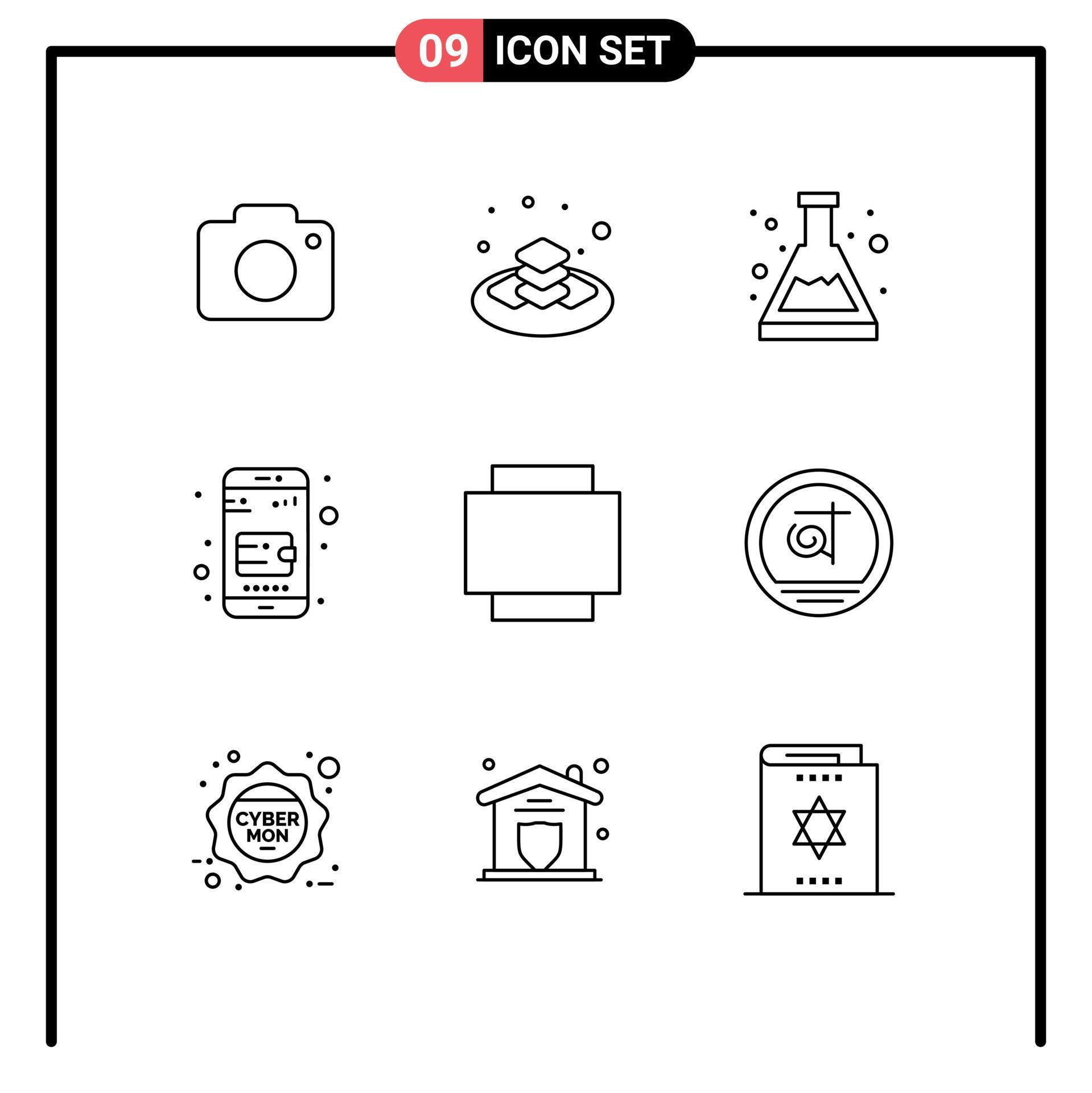 9 Universal Outlines Set For Web And Mobile Applications Bangla Layout Acid Purse Mobile Wallet