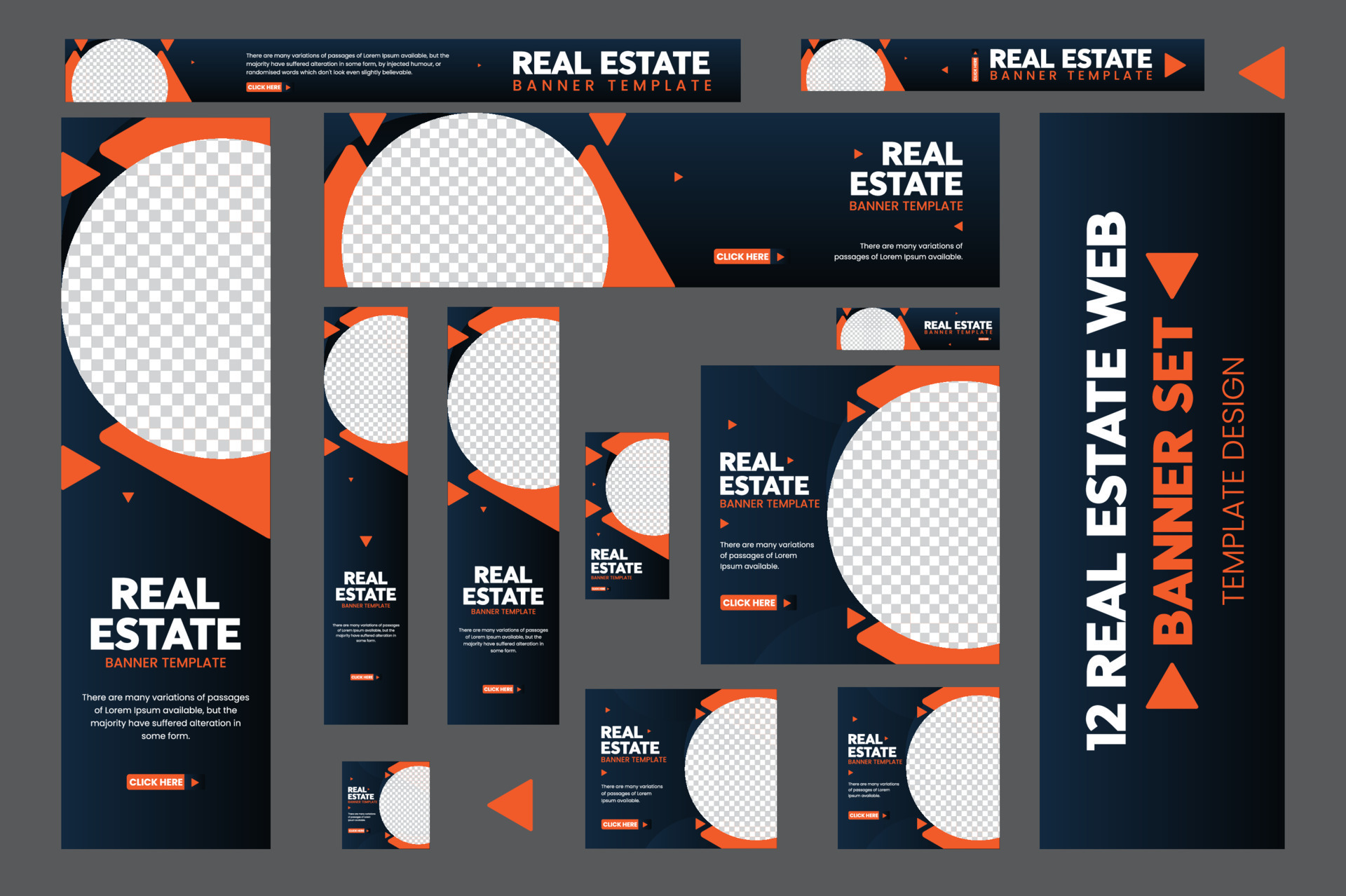 Real estate ads web banner Set, Vector horizontal and vertical web ads ... Real estate ads web banner Set, Vector horizontal and vertical web ads ...