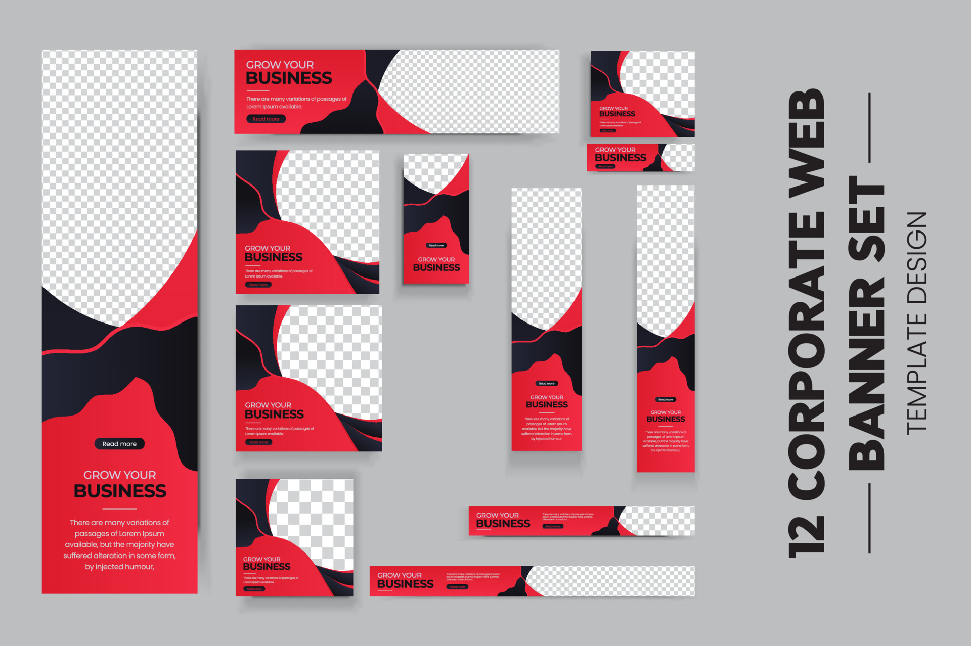 ads web banner template set, Vector horizontal and vertical web banner ads design 14856477 ...