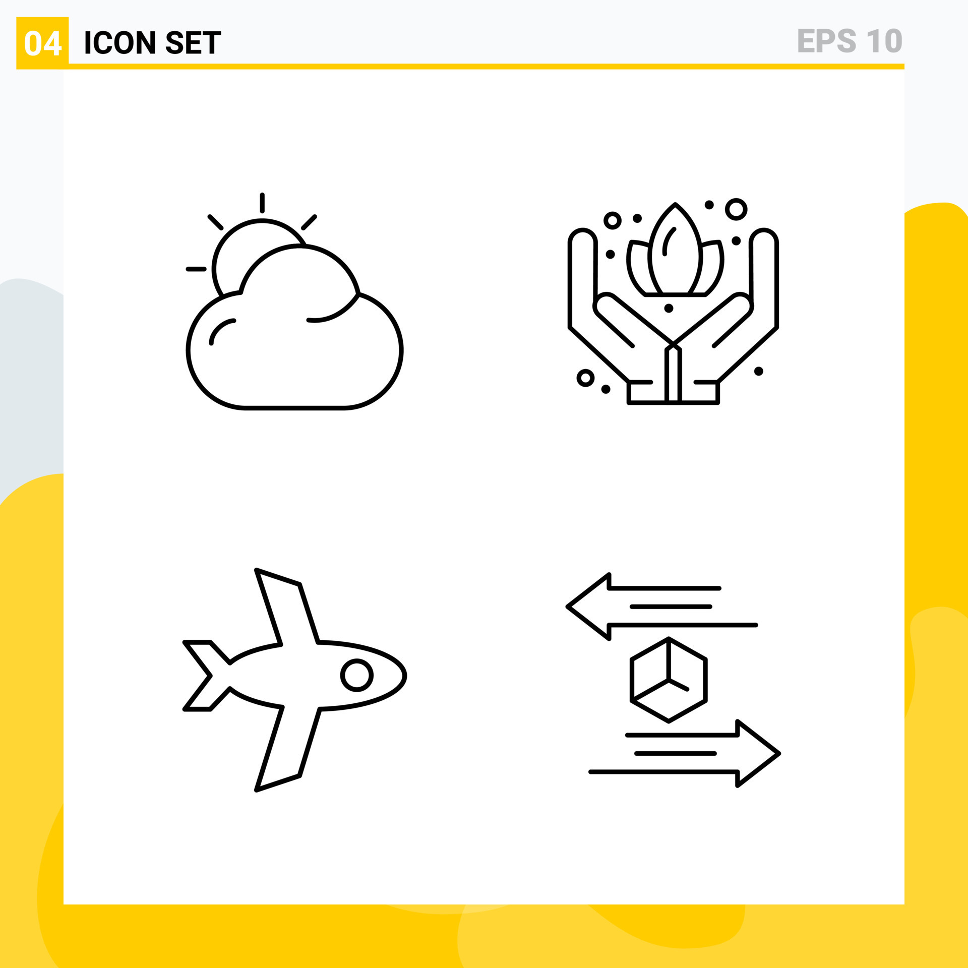 Collection of 4 Universal Line Icons. Icon Set for Web and Mobile ...