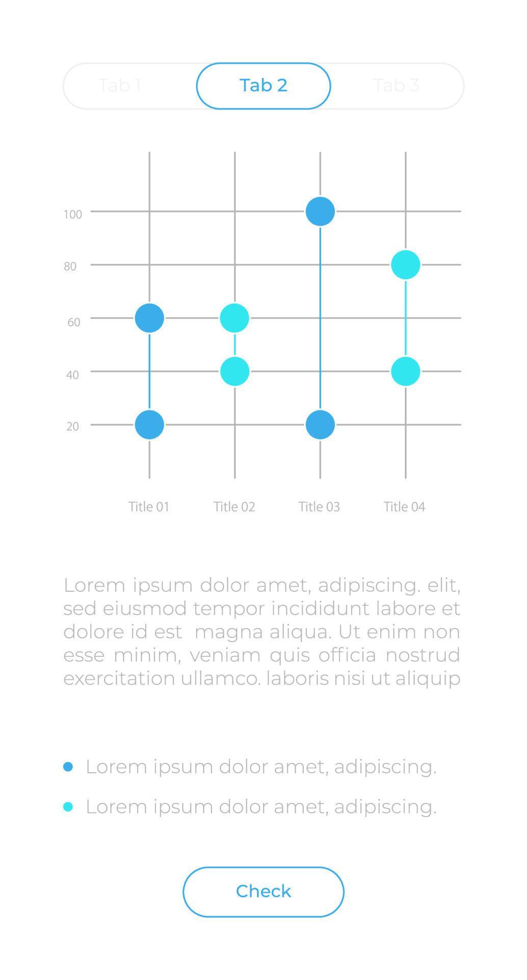 Scattered plot UI element template. Editable isolated vector dashboard component. Flat user ...