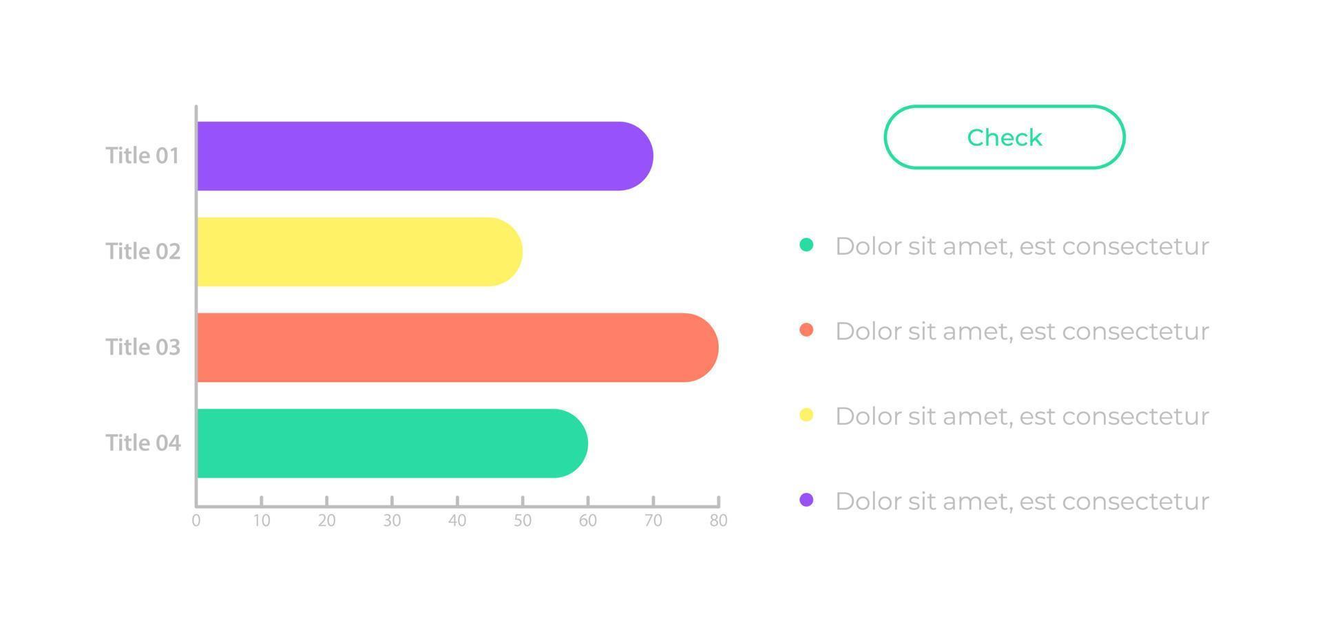 Horizontal Bar Chart Ui Element Template Editable Isolated Vector Dashboard Component Flat