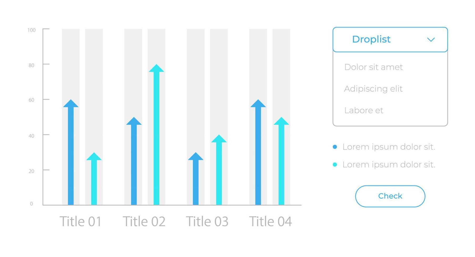 Comparison Chart Ui Element Template Editable Isolated Vector Dashboard Component Flat User
