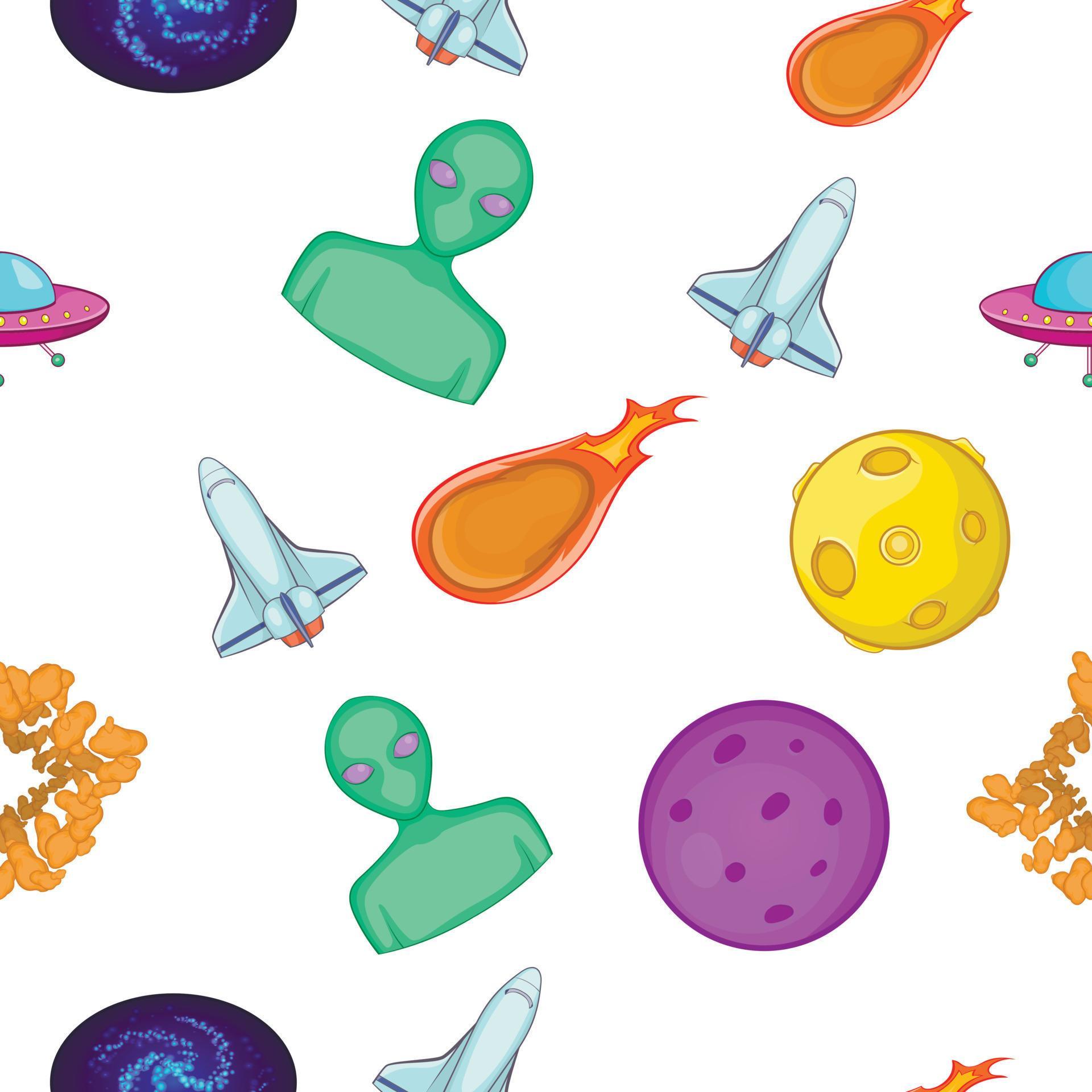 Space pattern, cartoon style 14859806 Vector Art at Vecteezy