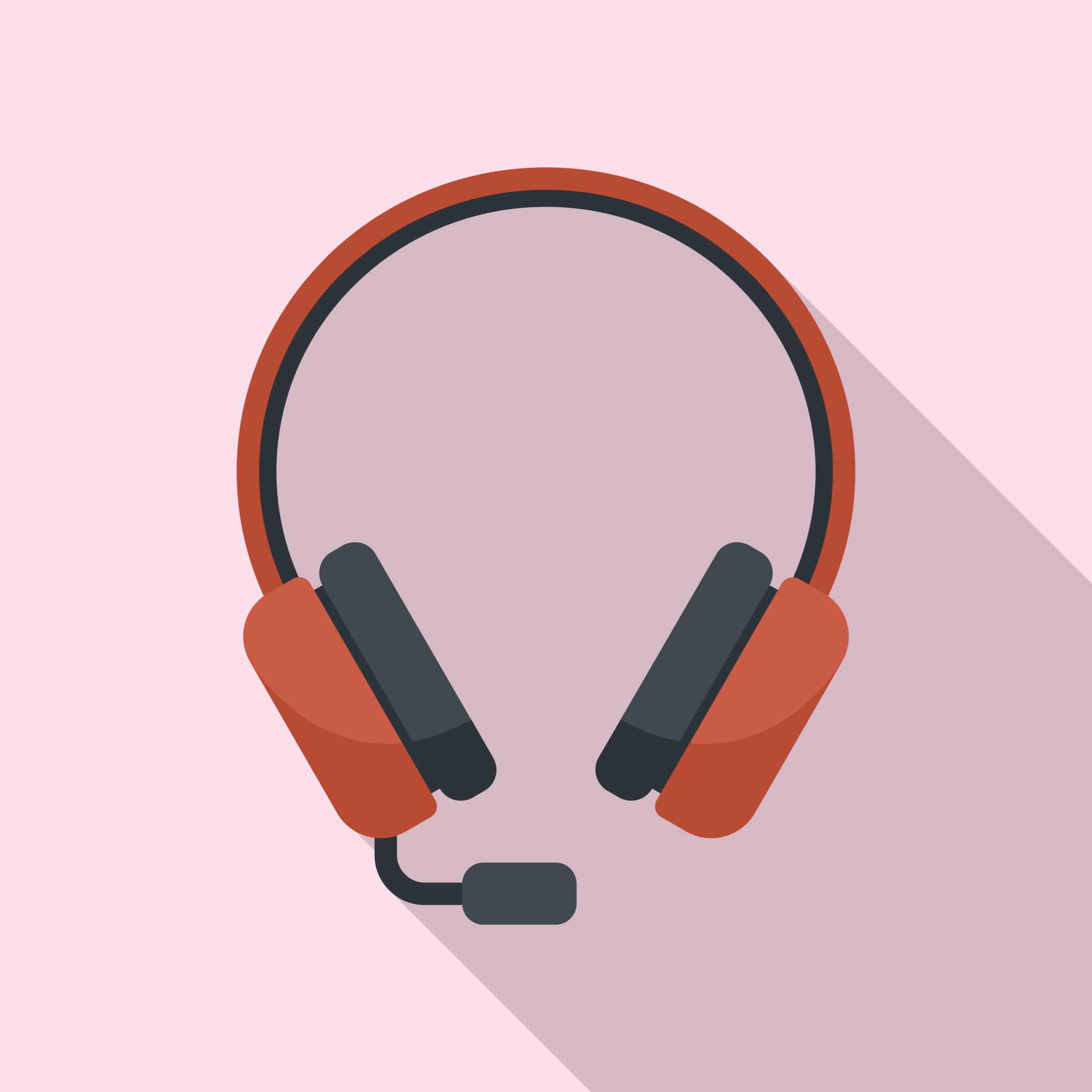 Operator headset icon flat vector. Headset microphone 14859953 Vector ... Operator headset icon flat vector. Headset microphone 14859953 Vector ...