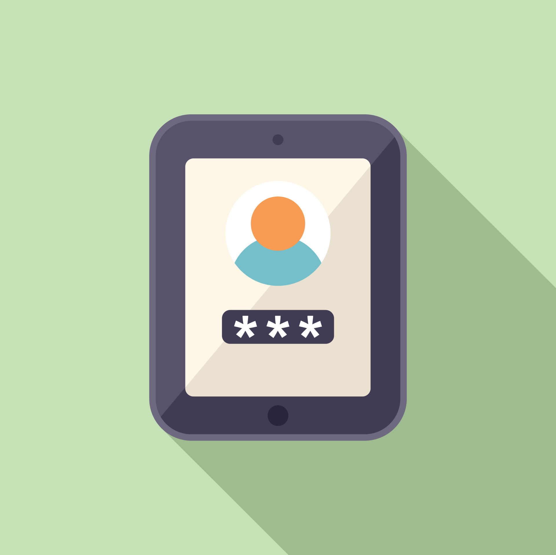 Tablet Password Icon Flat Vector Data Privacy 14860310 Vector Art At