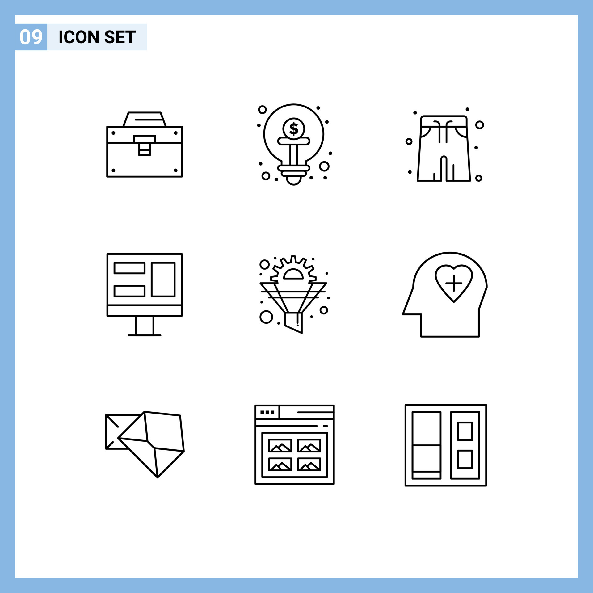 9 User Interface Outline Pack Of Modern Signs And Symbols Of Filter