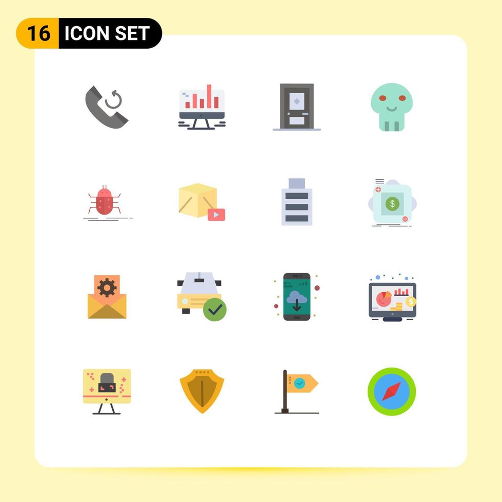 User Interface Pack Of 16 Basic Flat Colors Of Bugs Death Building Dangerous Biochemistry