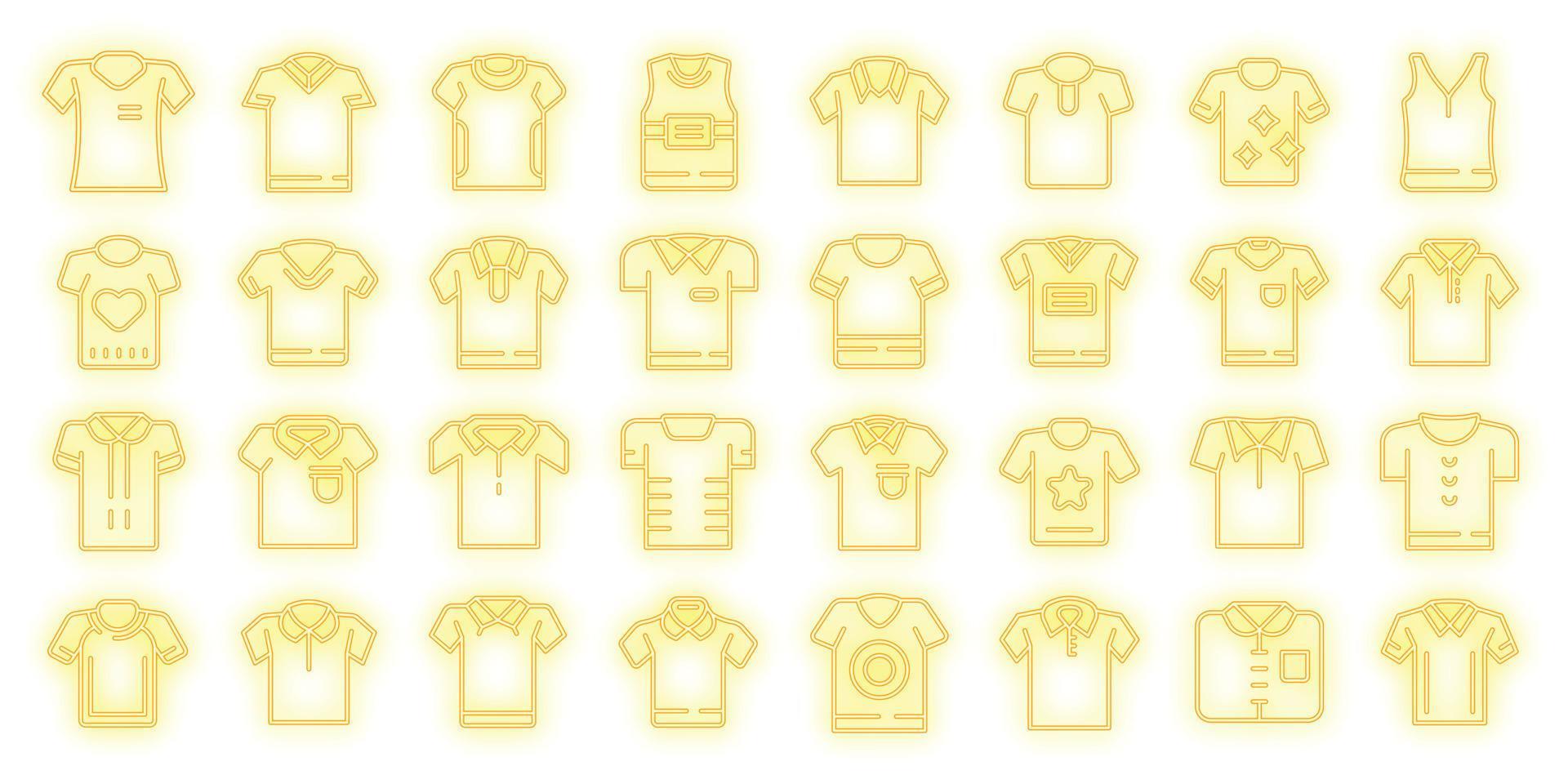 T-shirt icons set vector neon 14861180 Vector Art at Vecteezy