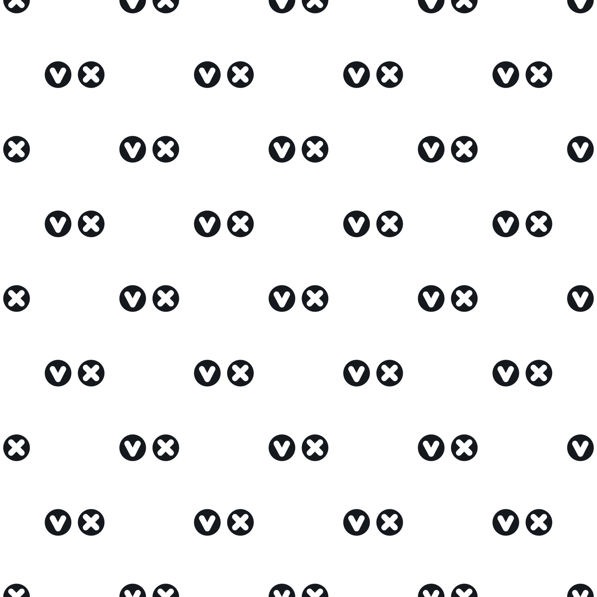 Tick And Cross Signs Pattern Simple Style 14861618 Vector Art At Vecteezy