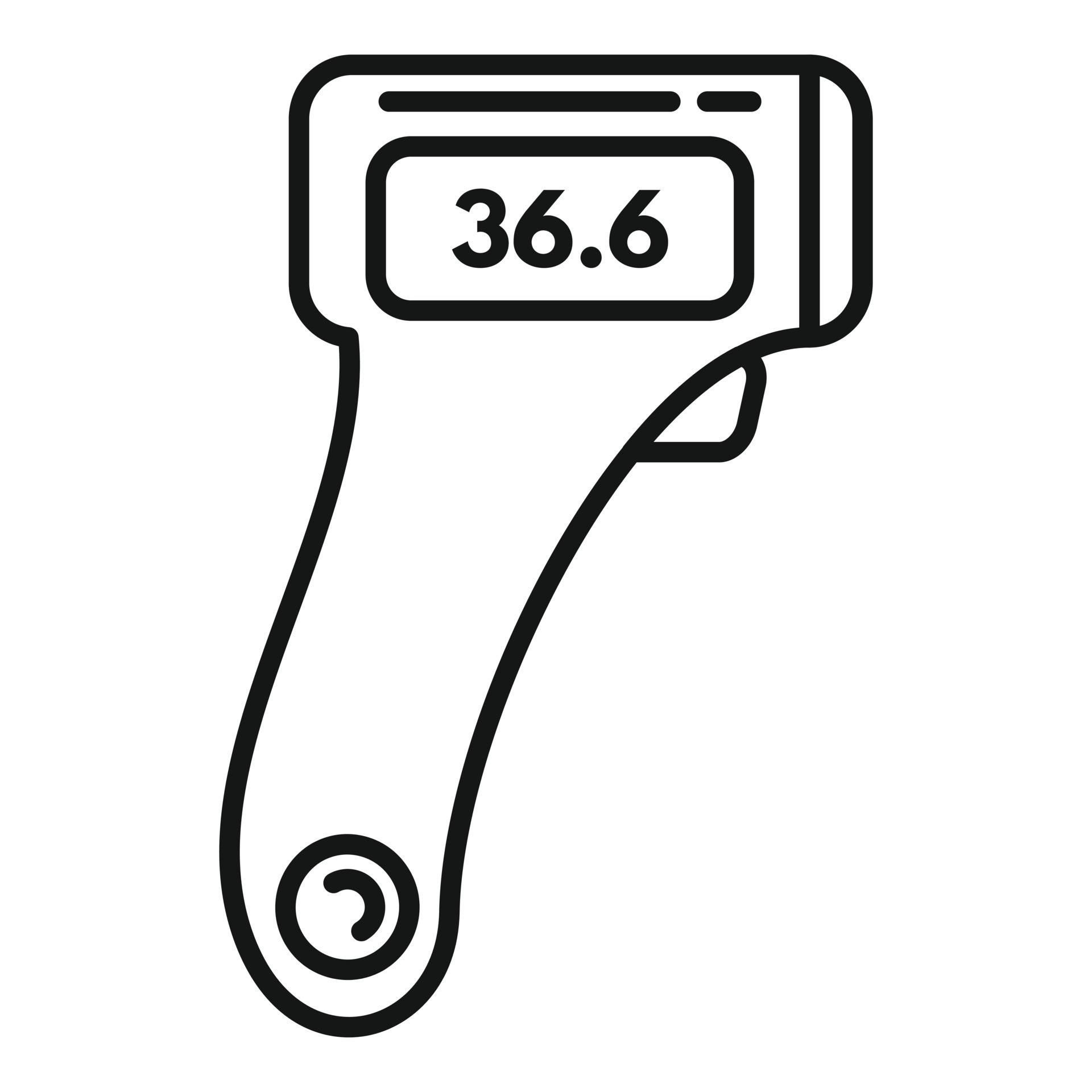 Digital Thermometer Icon Outline Vector Infrared Temperature 14862738