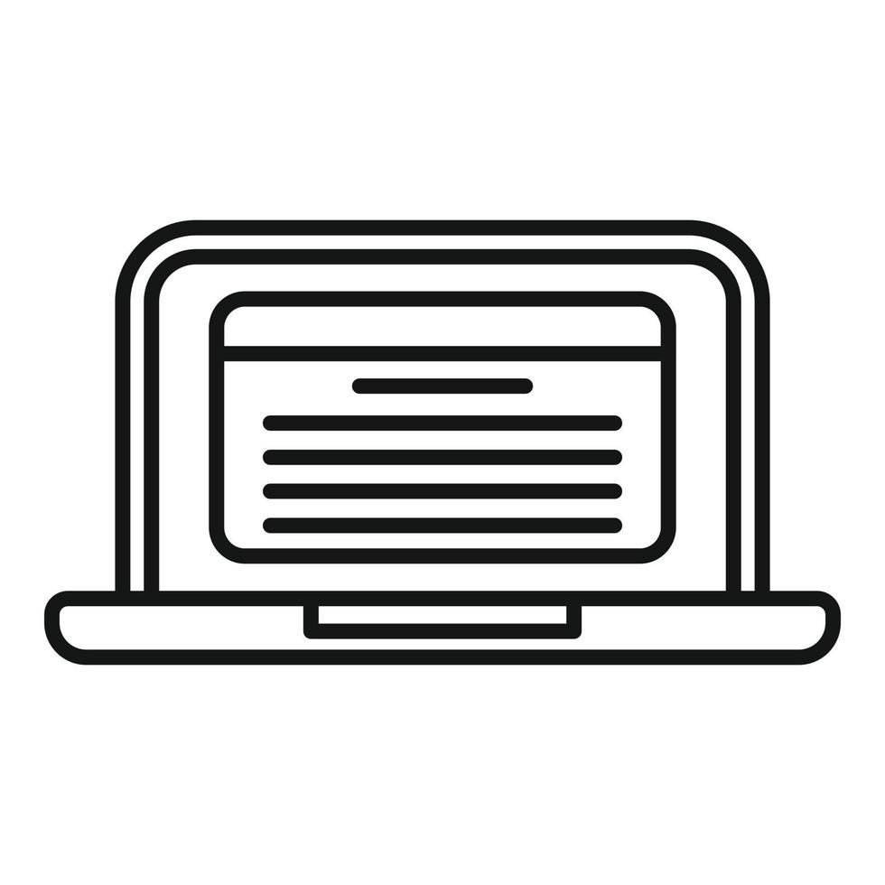Laptop online course icon outline vector. Web people 14863343 Vector ...