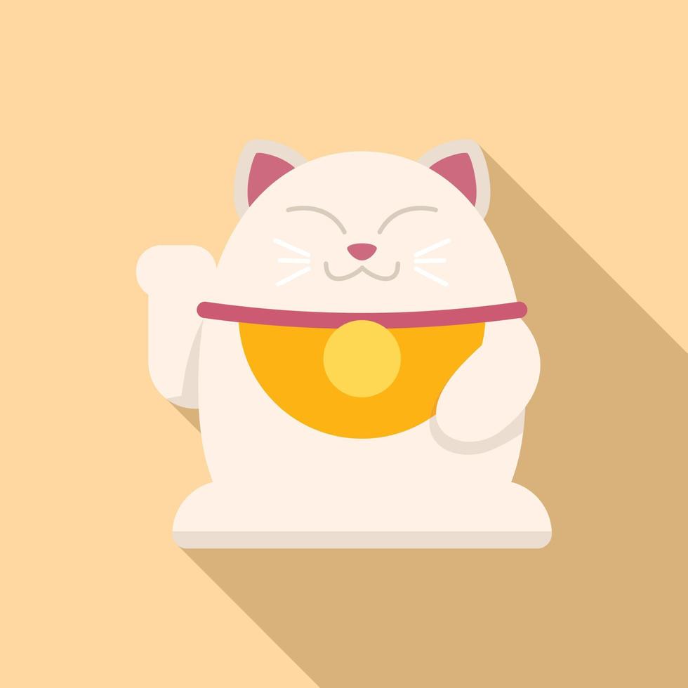 China lucky cat icon flat vector. Japan neko 14864662 Vector Art at ...