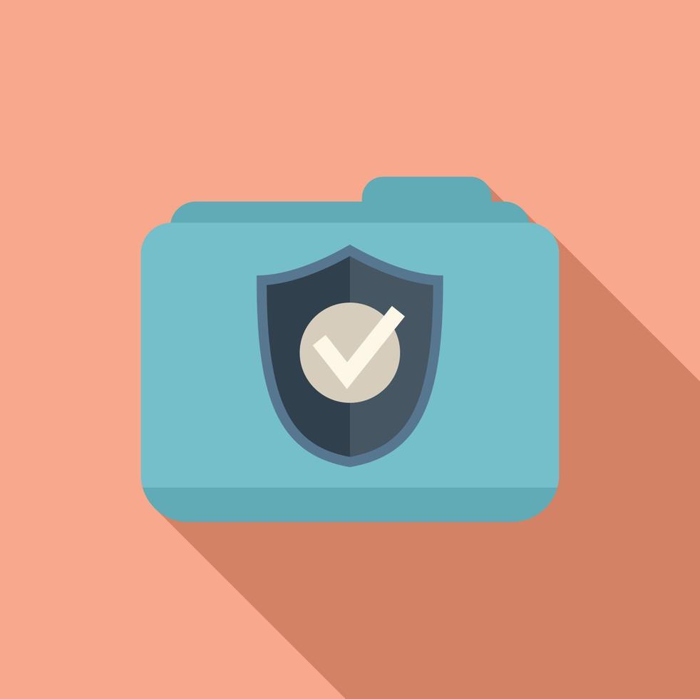 Folder privacy icon flat vector. Data security 14865400 Vector Art at ...